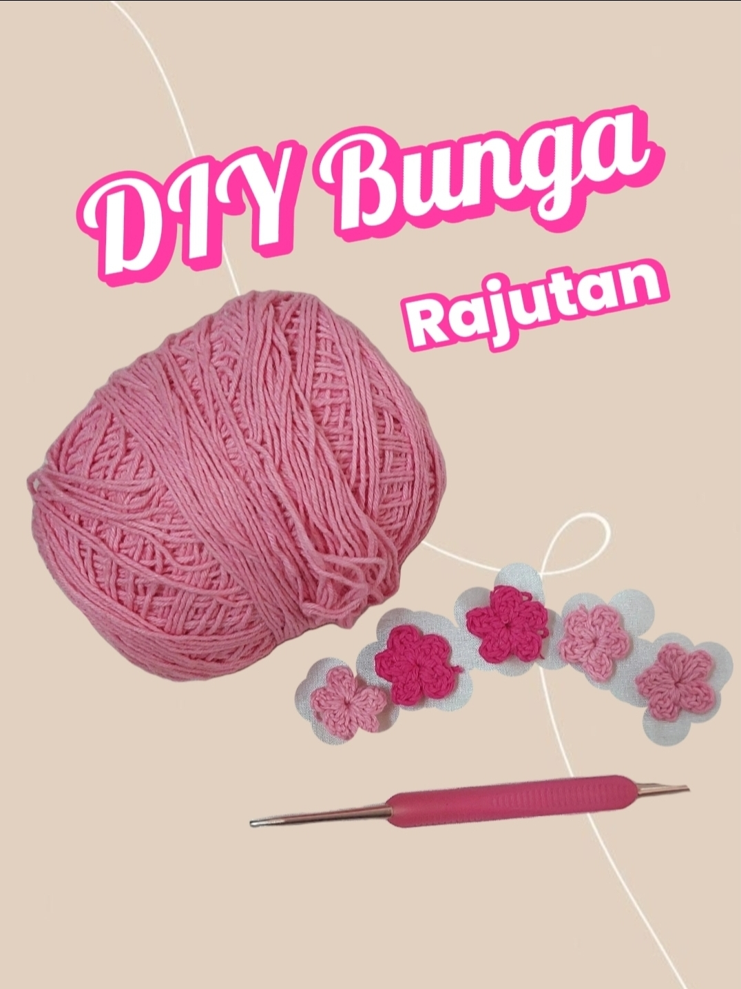 DIY/Tutorial Bunga Rajut mini!! | Video dipublikasikan oleh Denia ...