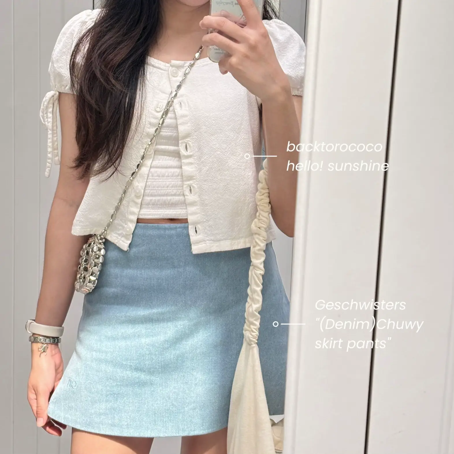 OOTD - Denim w/ white 𐙚 | แกลเลอรีที่โพสต์โดย myminimoolin | Lemon8