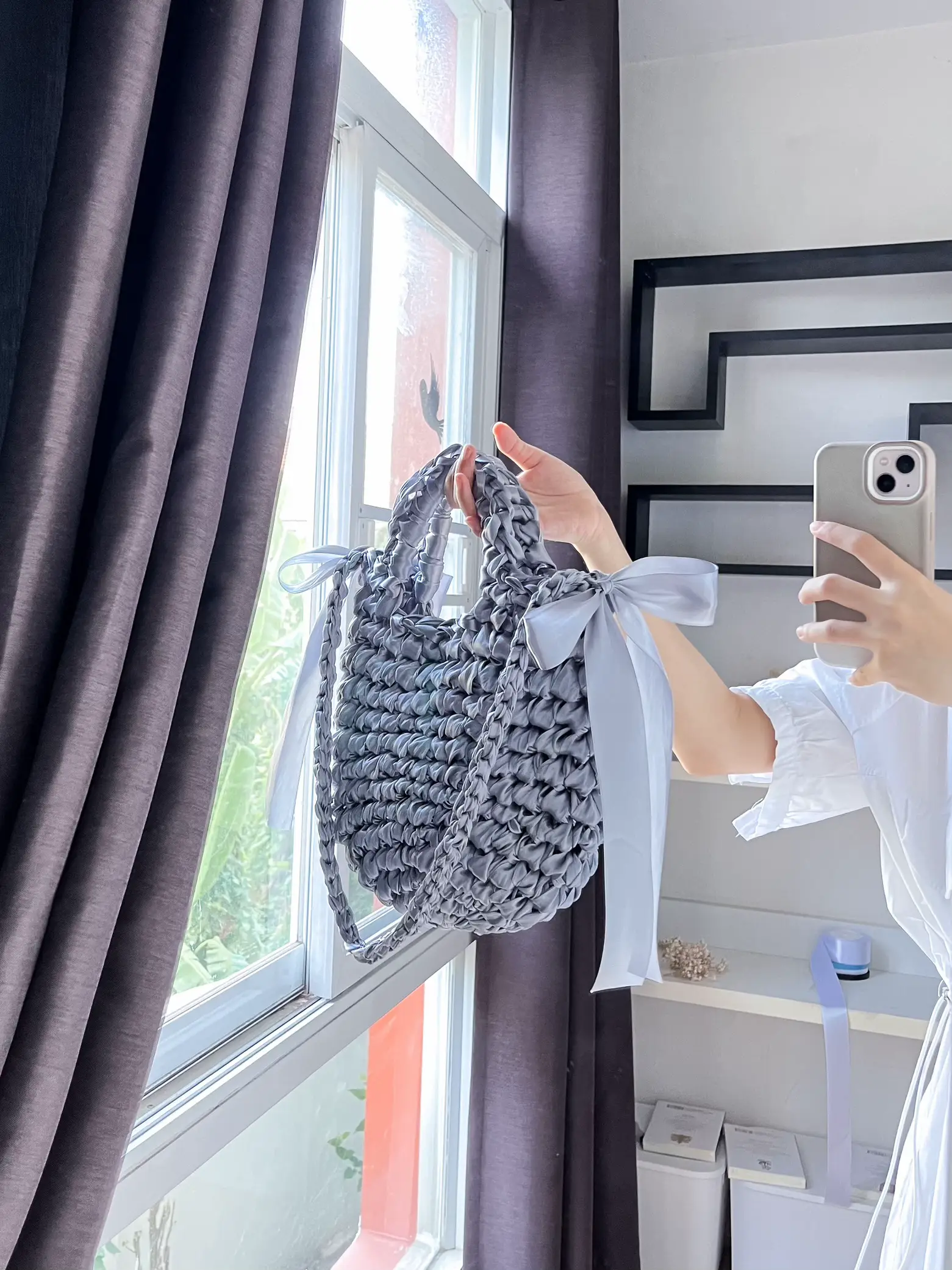 ➿OOTD 150cm x กระเป๋าถักริบบิ้น(Handmade) 🐰 | แกลเลอรีที่โพสต์โดย Boxofsher 🎀 | Lemon8