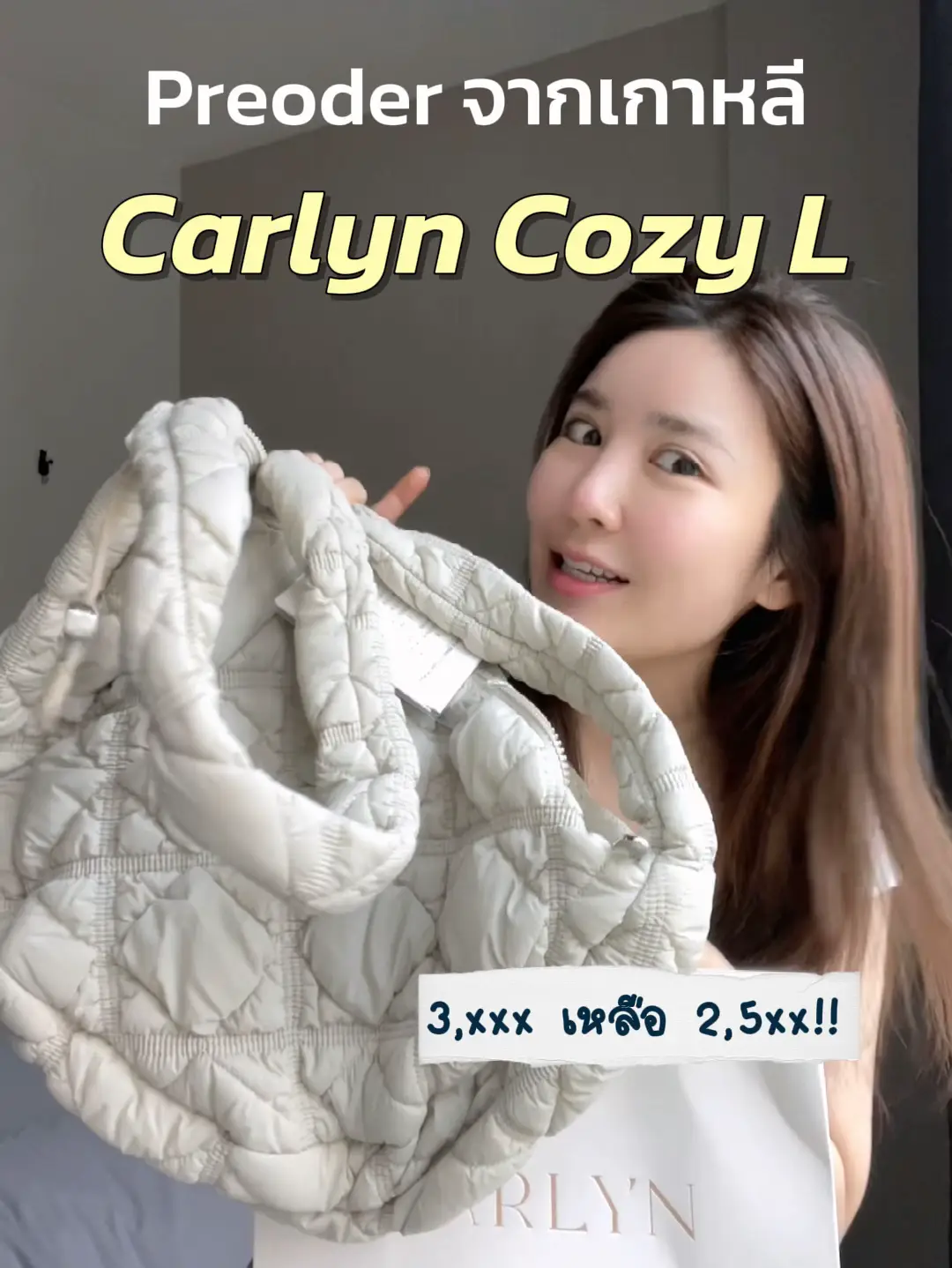 พรีออเดอร์จากเกาหลี Carlyn Cozy L spring grey 🇰🇷 | วิดีโอที่เผยแพร่โดย Earnyakul | Lemon8