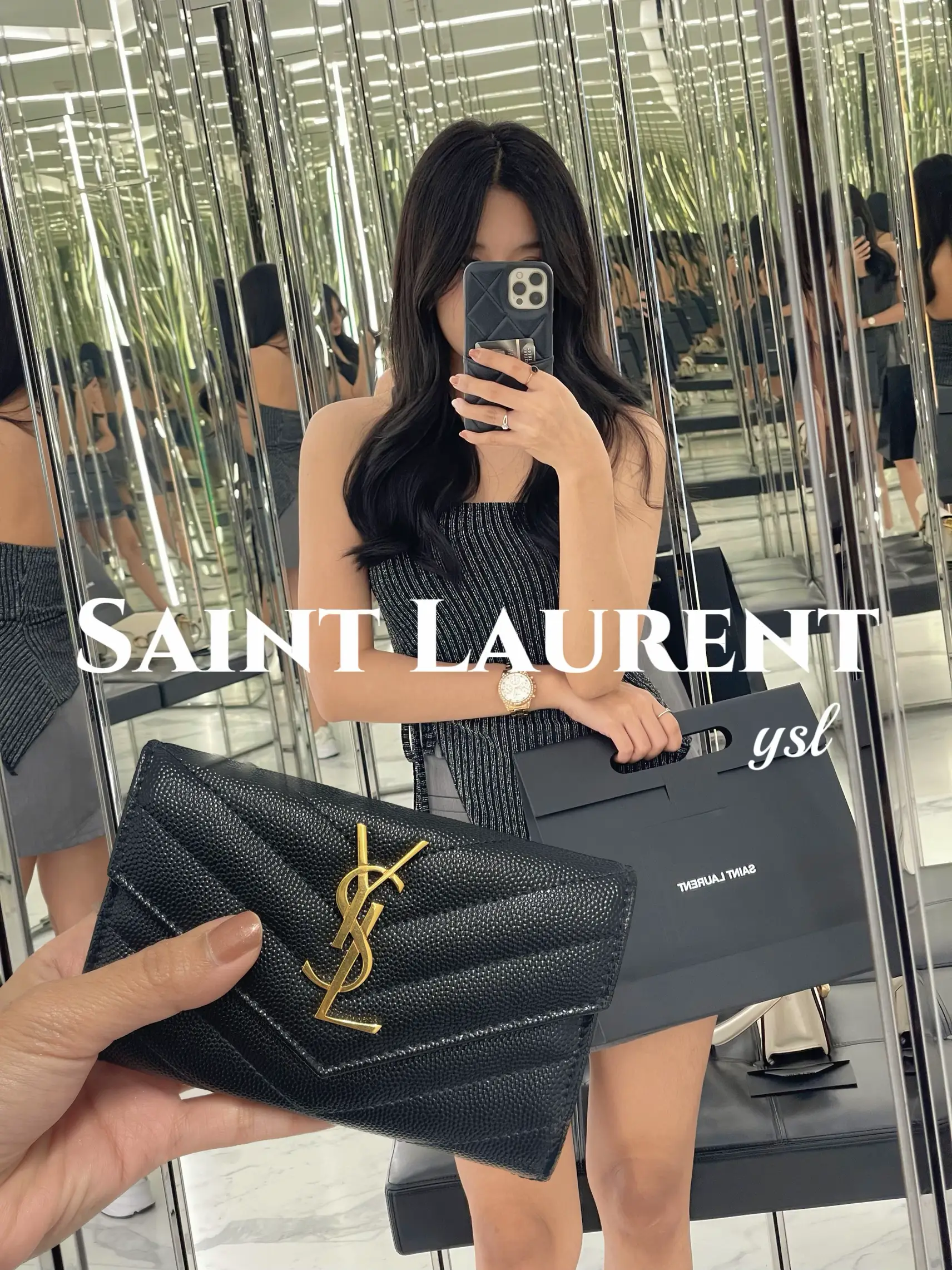 YSL Small Envelope Wallet🖤👝 | แกลเลอรีที่โพสต์โดย katibkhaow🥕🐰 | Lemon8