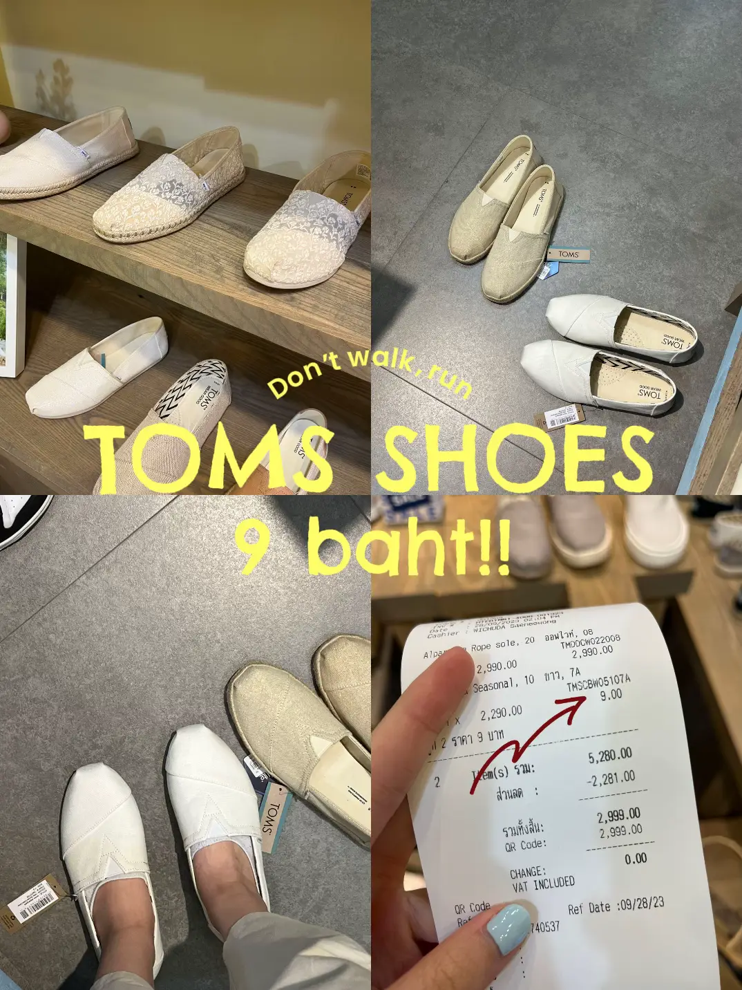 ร้องเท้า TOMS ราคา 9 บาท ️ ️ | แกลเลอรีที่โพสต์โดย Kanooney | Lemon8