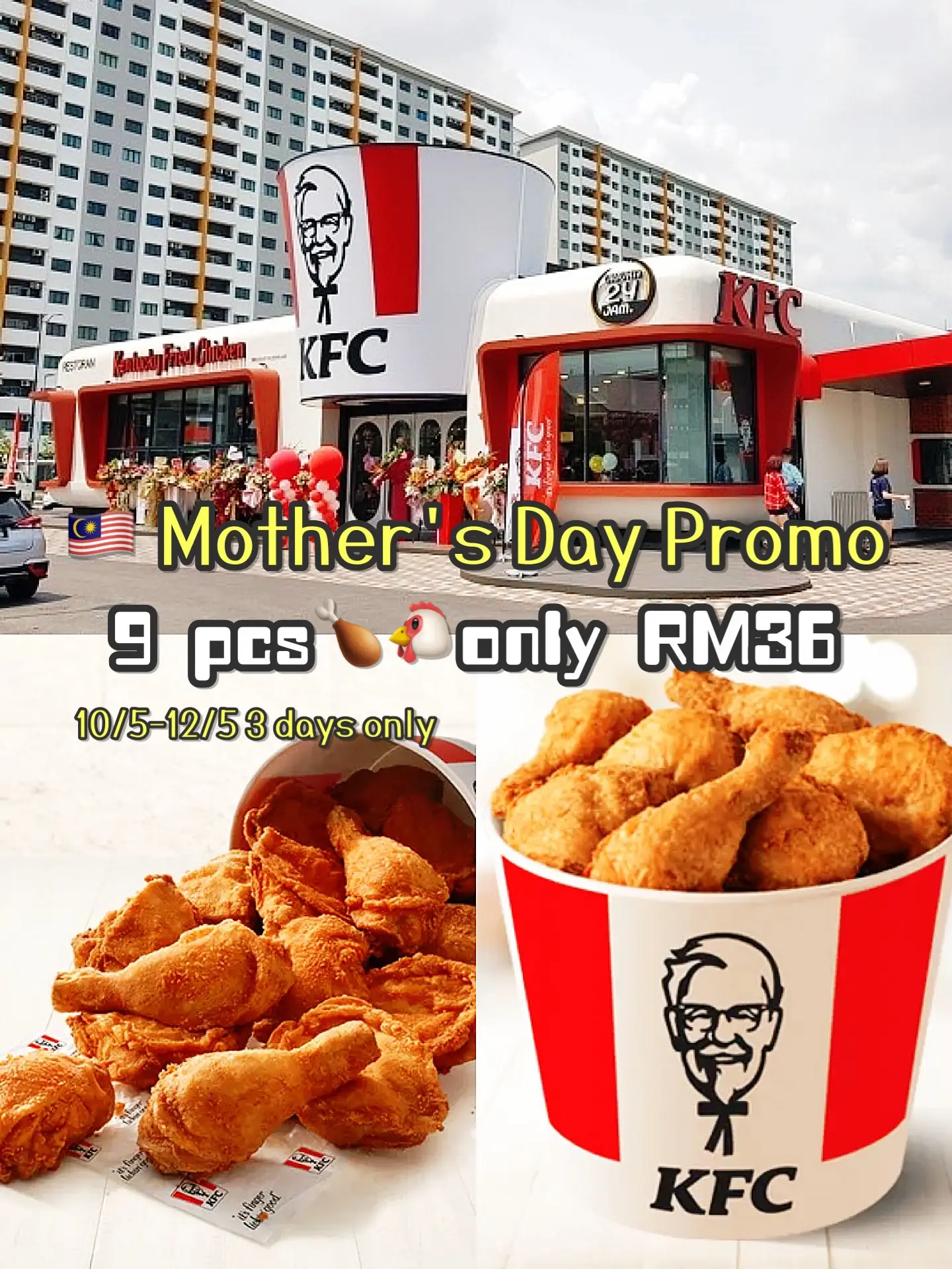 KFC Mother’s Day Offer 9 pieces 🍗 only RM36‼️😍 | Galeri disiarkan oleh M.E Room | Lemon8