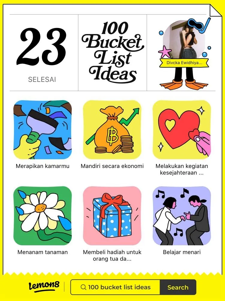 Yuk, cek 100 ide bucket list! | Galeri diposting oleh Divcka Ewidhiya ...
