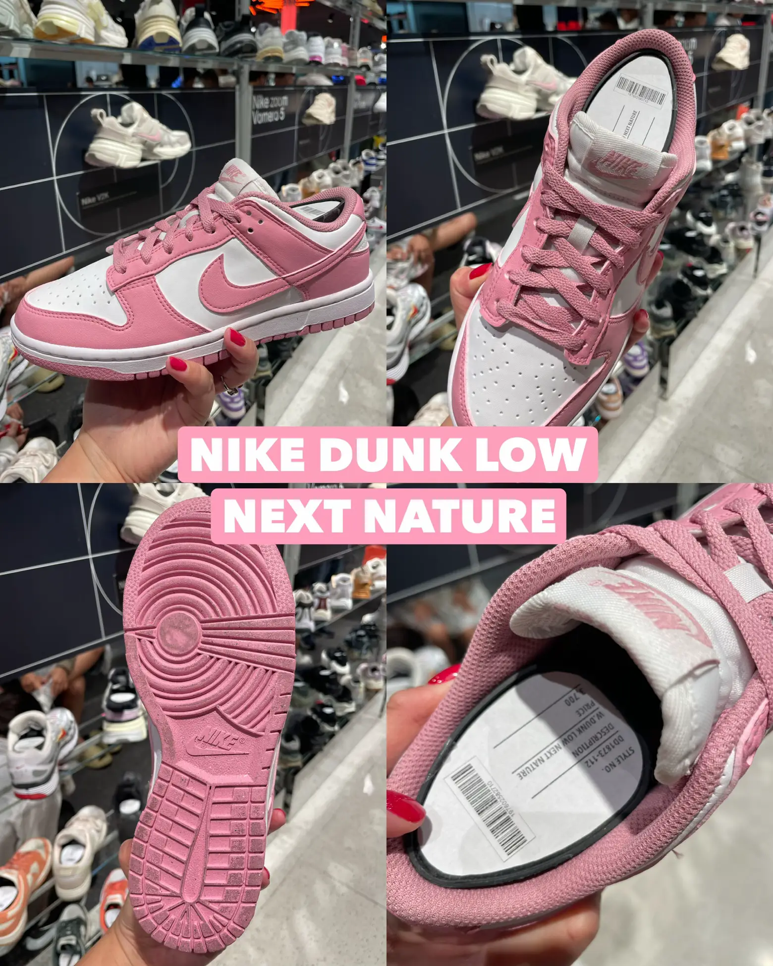 Nike Dunk Low Next Nature ชมพูที่ถูกต้อง มันต้องอย่างงี้ | แกลเลอรีที่โพสต์โดย อเวจีสีชมพู | Lemon8
