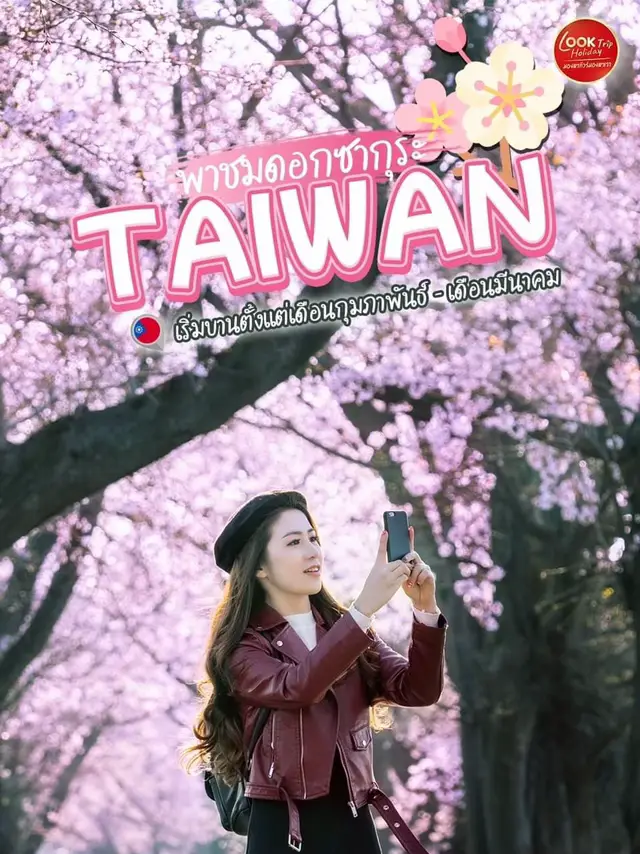 🌸พาชมดอกซากุระ ณ ไต้หวัน (𝘛𝘢𝘪𝘸𝘢𝘯🇹🇼) | แกลเลอรีที่โพสต์โดย looktripholiday | Lemon8