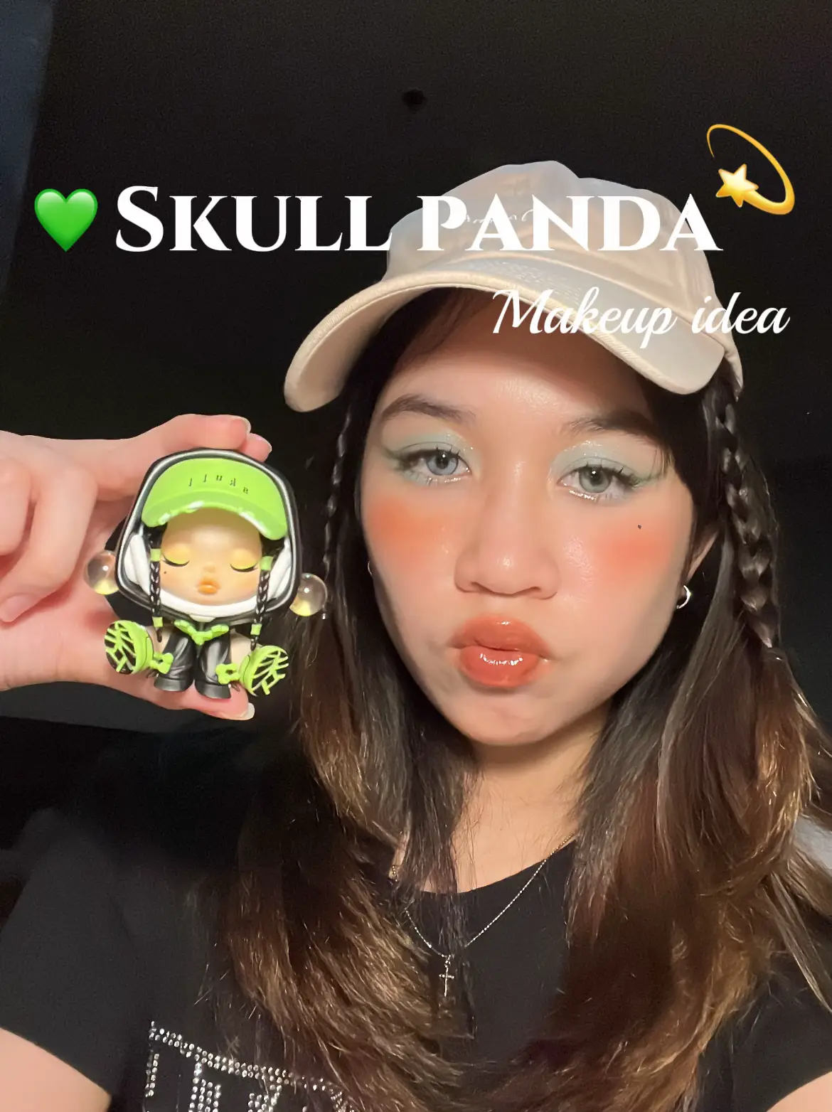 แต่งหน้าตามน้อง Skull Panda 💚🎧 | แกลเลอรีที่โพสต์โดย ♡( ´ ` ) | Lemon8