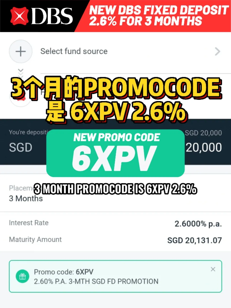 🇸🇬💰DBS PROMO CODE 6XPV FOR MAY 2024 DBS FIXD | Video published by ⭐ ...