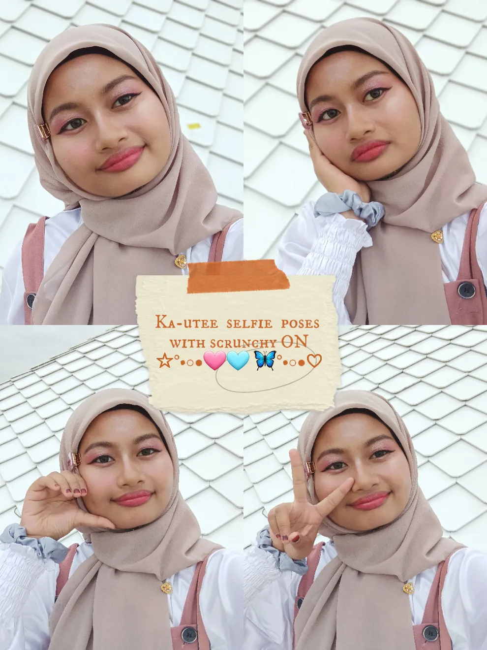 Ka-utee selfie poses with scrunchy ON☆°• 🩷🩵 🦋°• | Galeri diposting oleh Zυɾα Ƹ̵̡⁠Ӝ̵̨̄⁠Ʒ | Lemon8