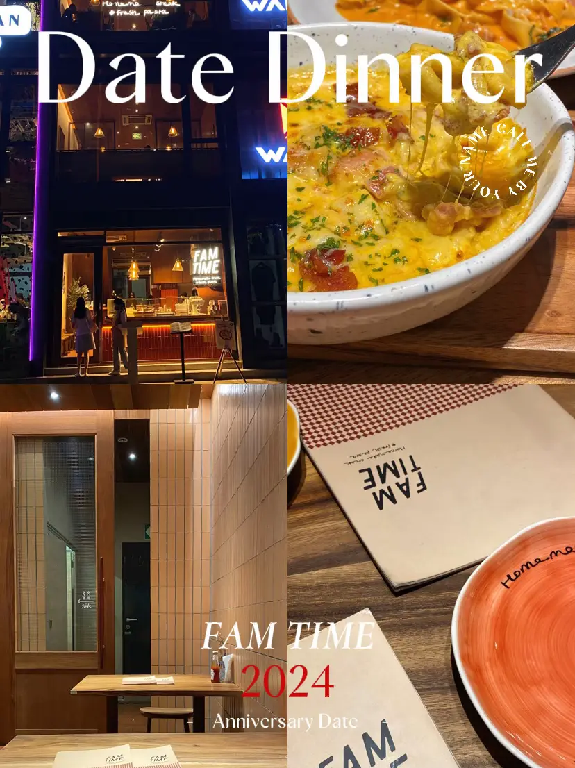 2024 Dinner Date ร้าน Fam Time อร่อยจนต้องรีวิว🤤 | แกลเลอรีที่โพสต์โดย Petitetoon | Lemon8