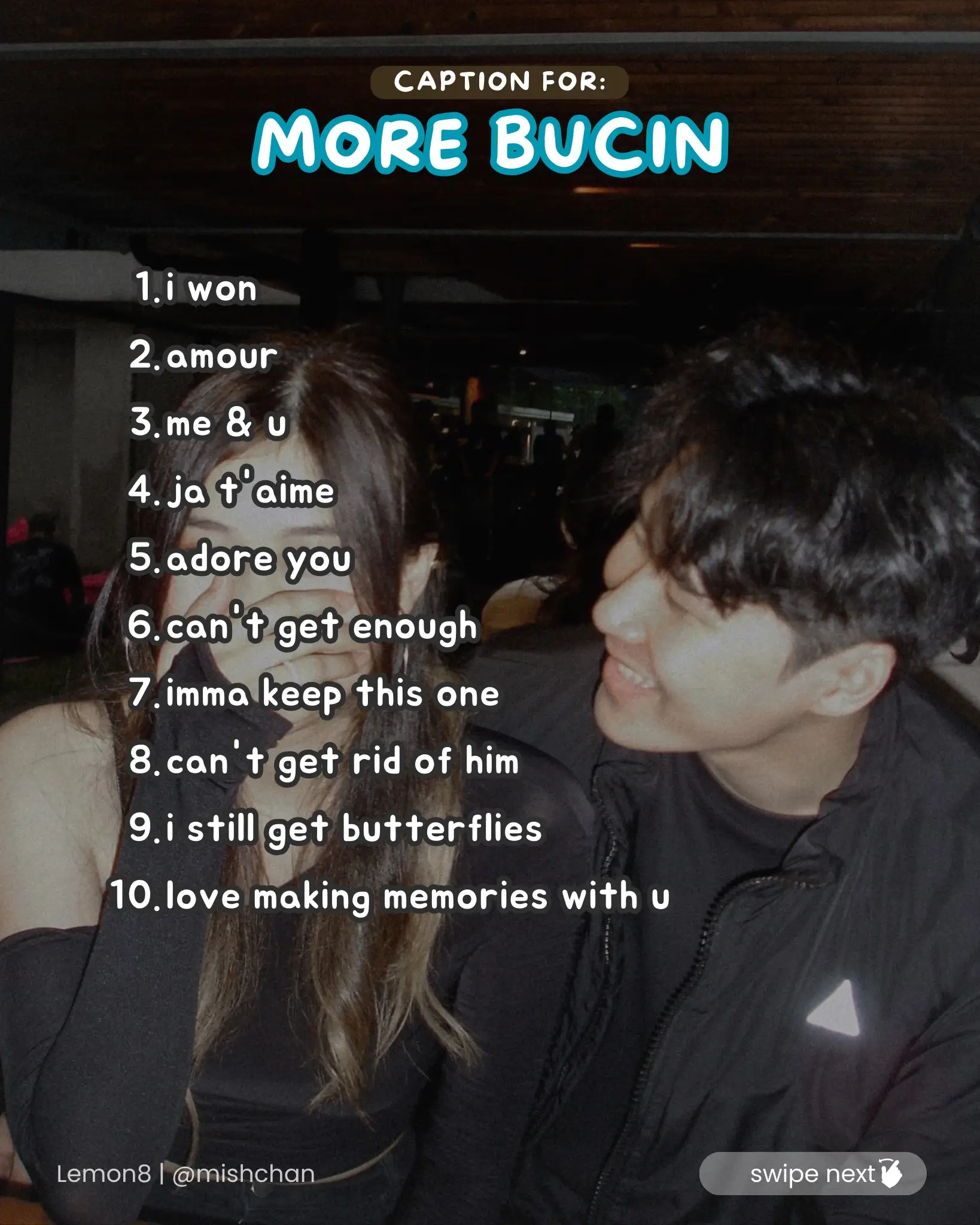 [SAVE] 50 boyfriend instagram caption ideas 🫶🏼 | Galeri diposting oleh ˚ʚ mish ɞ˚ | Lemon8