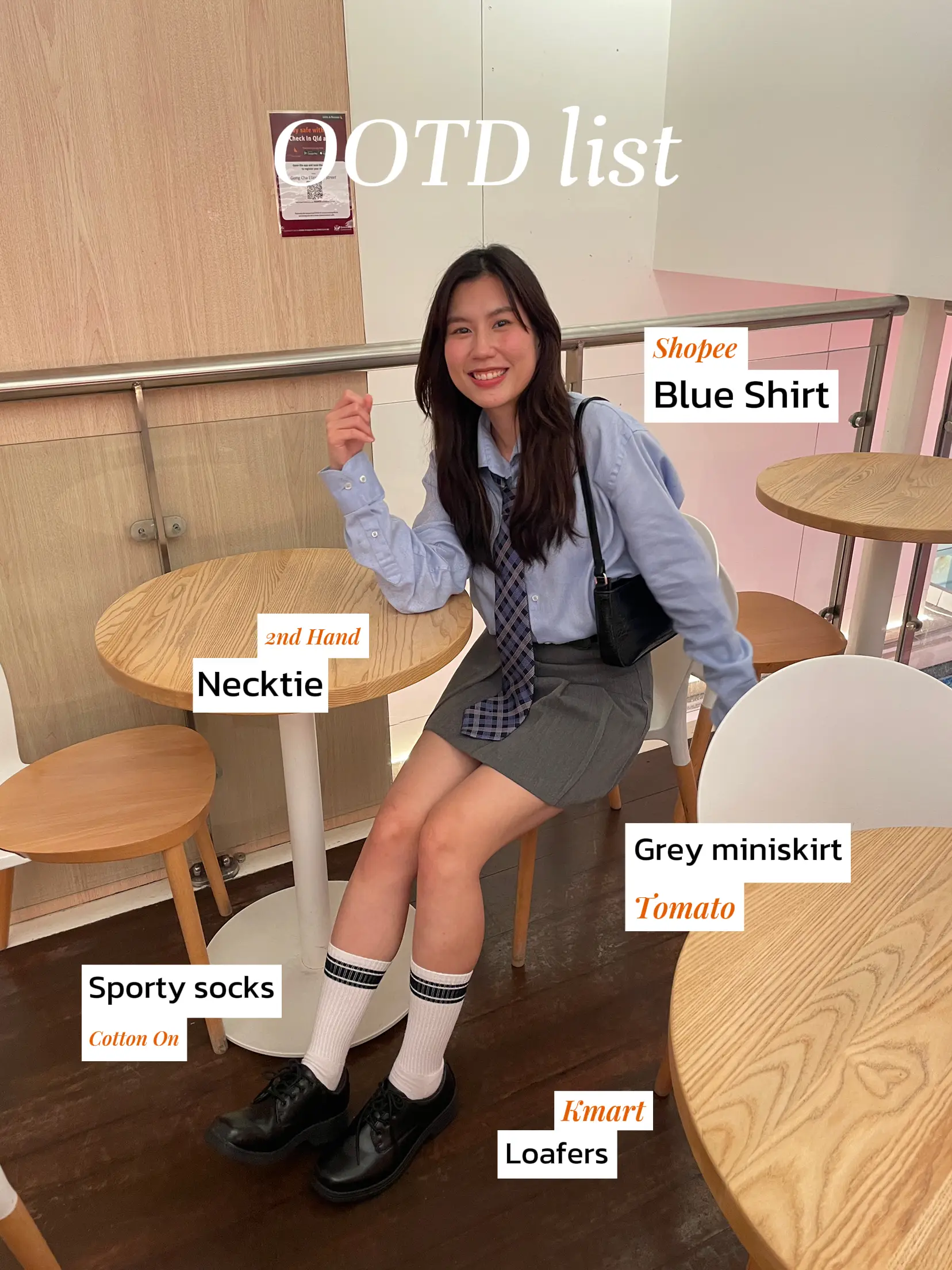 OOTD Back to school 📓💭 แต่งตัวสไตล์นักเรียน Yearbook | แกลเลอรีที่โพสต์โดย bellpimcha. | Lemon8