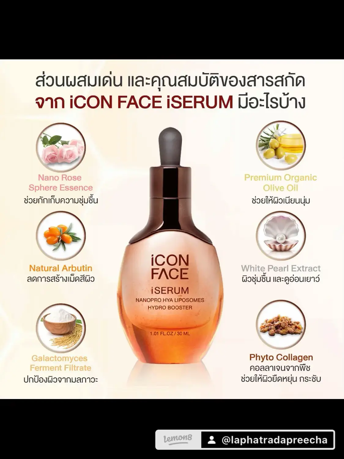 ไอเซรั่มติด 1 ใน 8 ด้วยน้า😊 | แกลเลอรีที่โพสต์โดย Laphatrada P. | Lemon8