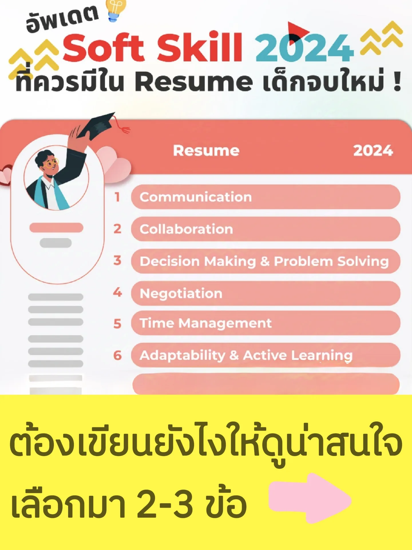 ทริคการเขียน soft skills ใน resume | แกลเลอรีที่โพสต์โดย Factory lover💕 | Lemon8