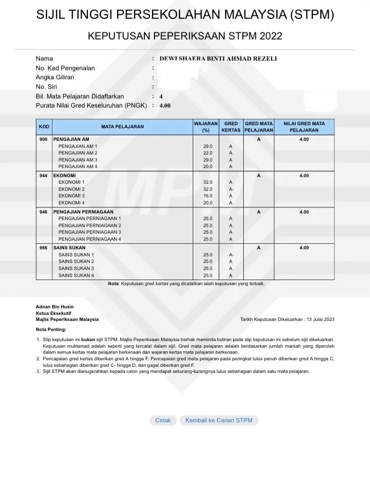 My 4.00 STPM 2022 | Galeri disiarkan oleh Haera | Lemon8