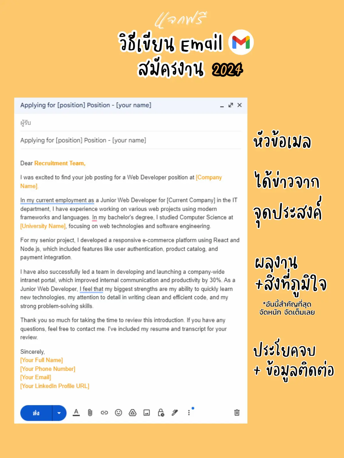 วิธีเขียน Email สมัครงาน ฉบับ 2024 | แกลเลอรีที่โพสต์โดย นักเดฟ - NakDev | Lemon8