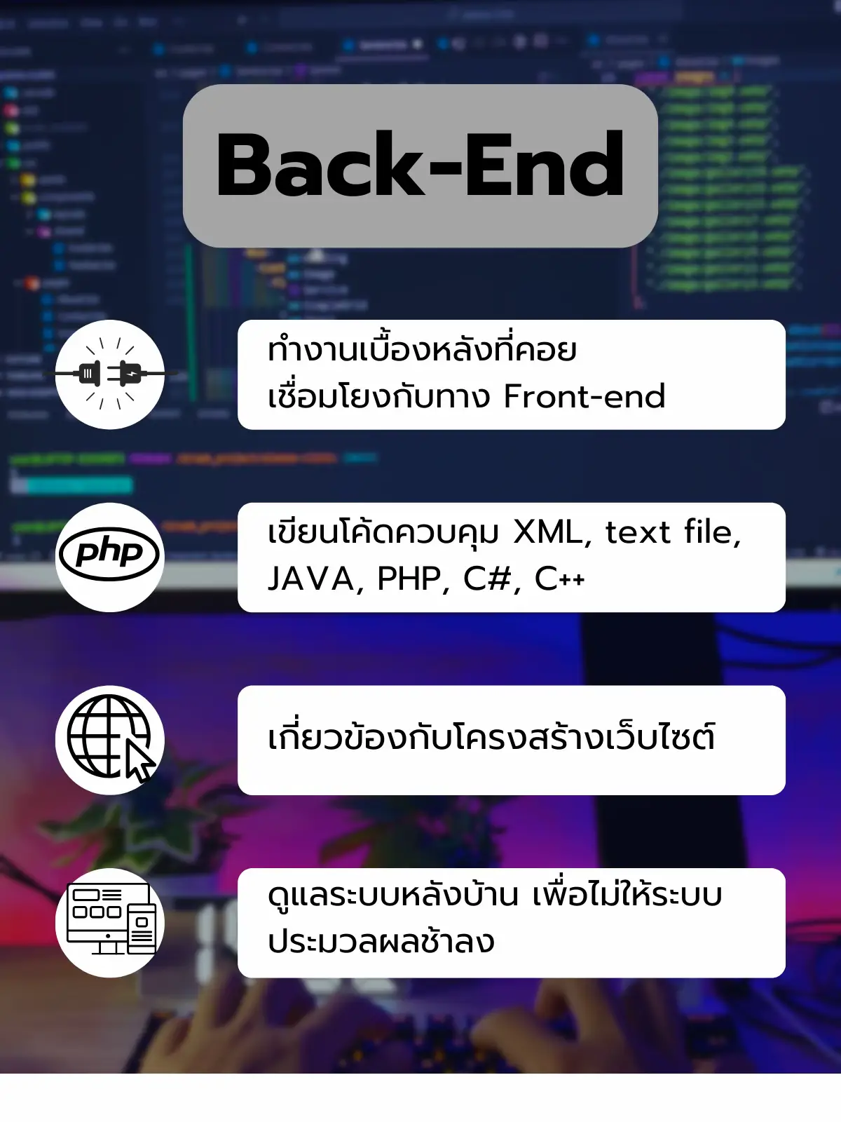 ความแตกต่างของ Front-End และ Back-End Developer | Gallery posted by นัก ...