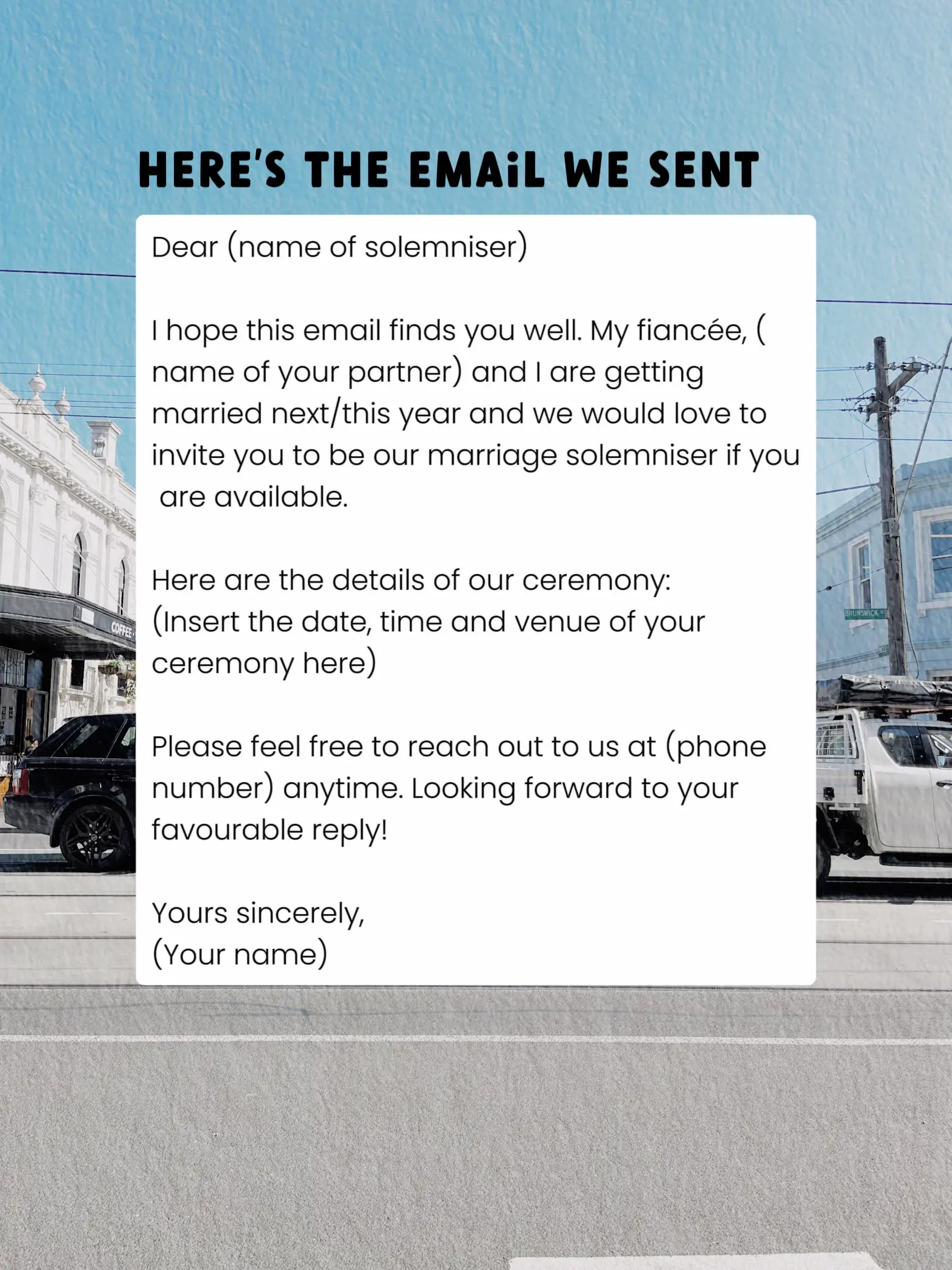 Struggling with the email to your ROM solemniser? | Gallery posted by ...