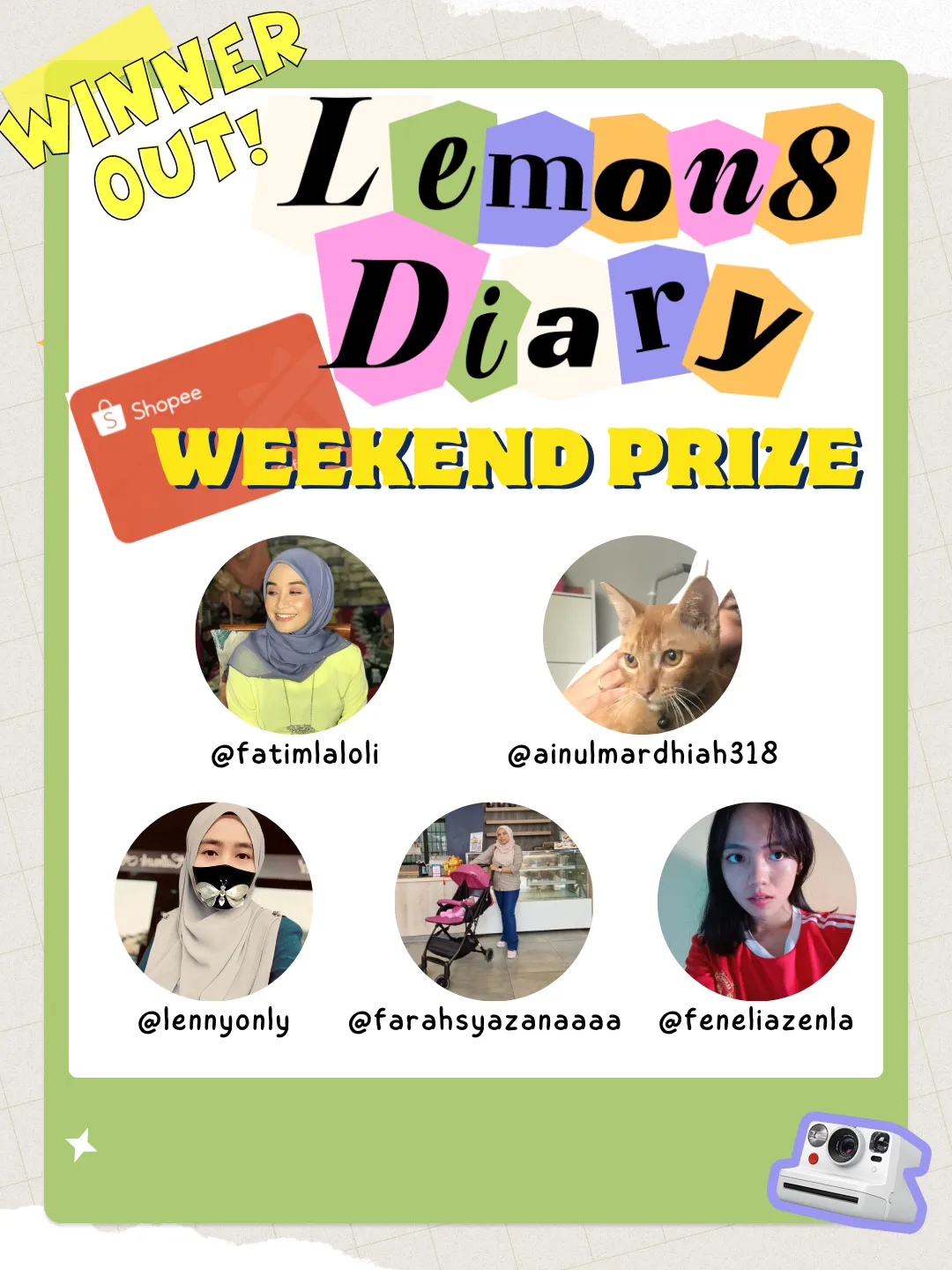 WINNER OUT for WEEKEND SPECIAL PRIZES | Galeri disiarkan oleh Lemon8_MY | Lemon8
