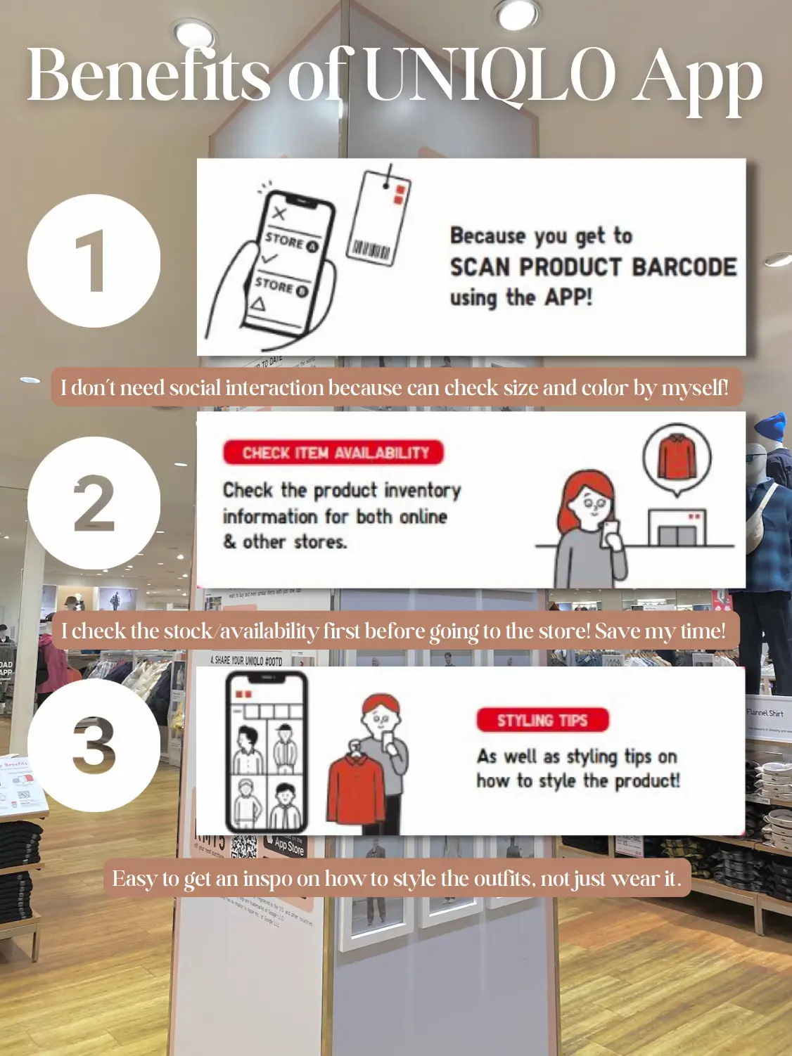 Uniqlo Try Ons + Reasons to download Uniqlo app | Galeri disiarkan oleh EikaZulaikha 🤎 | Lemon8