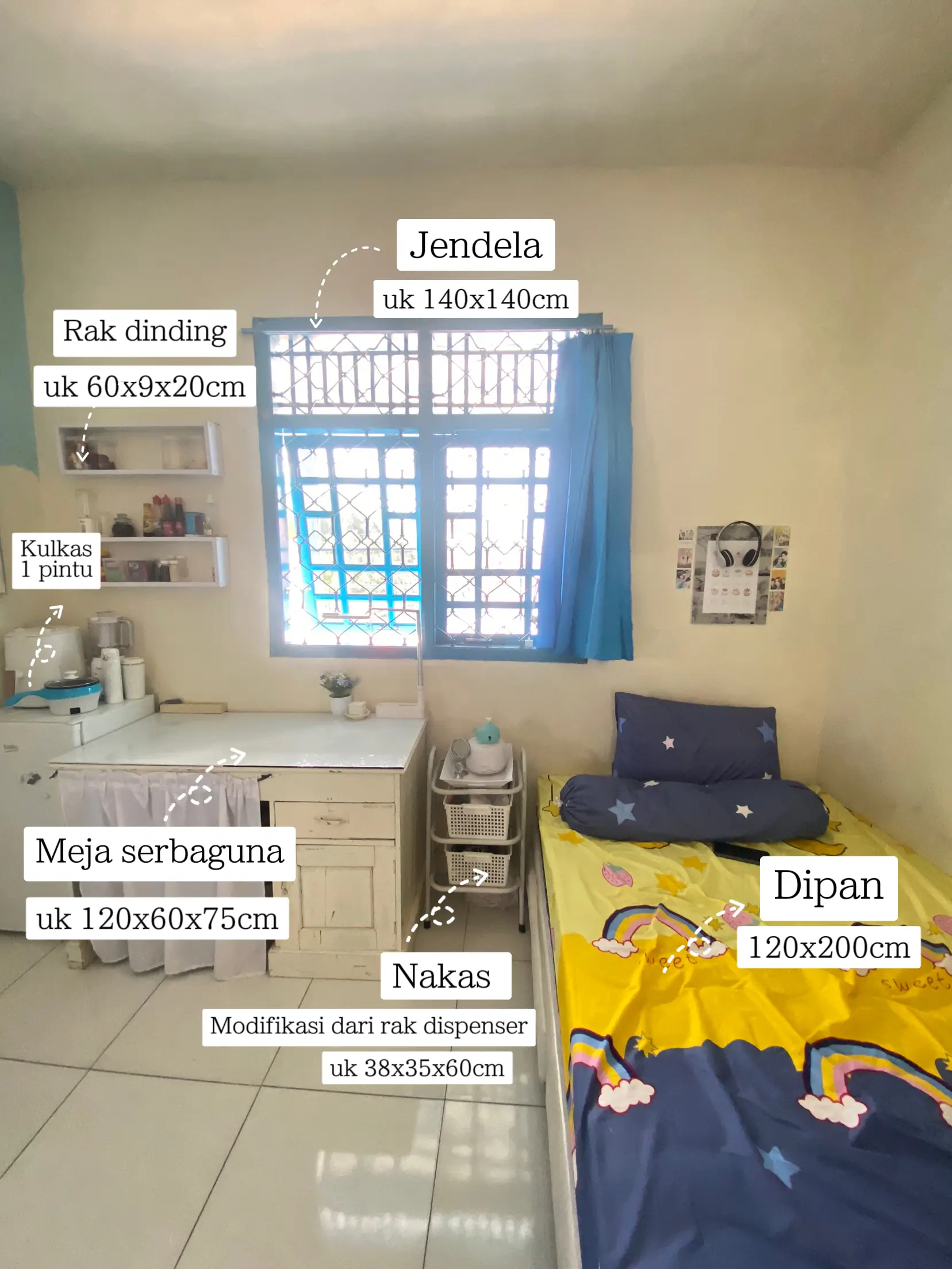 Kamar tidur 3,2x3m Bisa muat banyak barang lho | Galeri diposting oleh ...