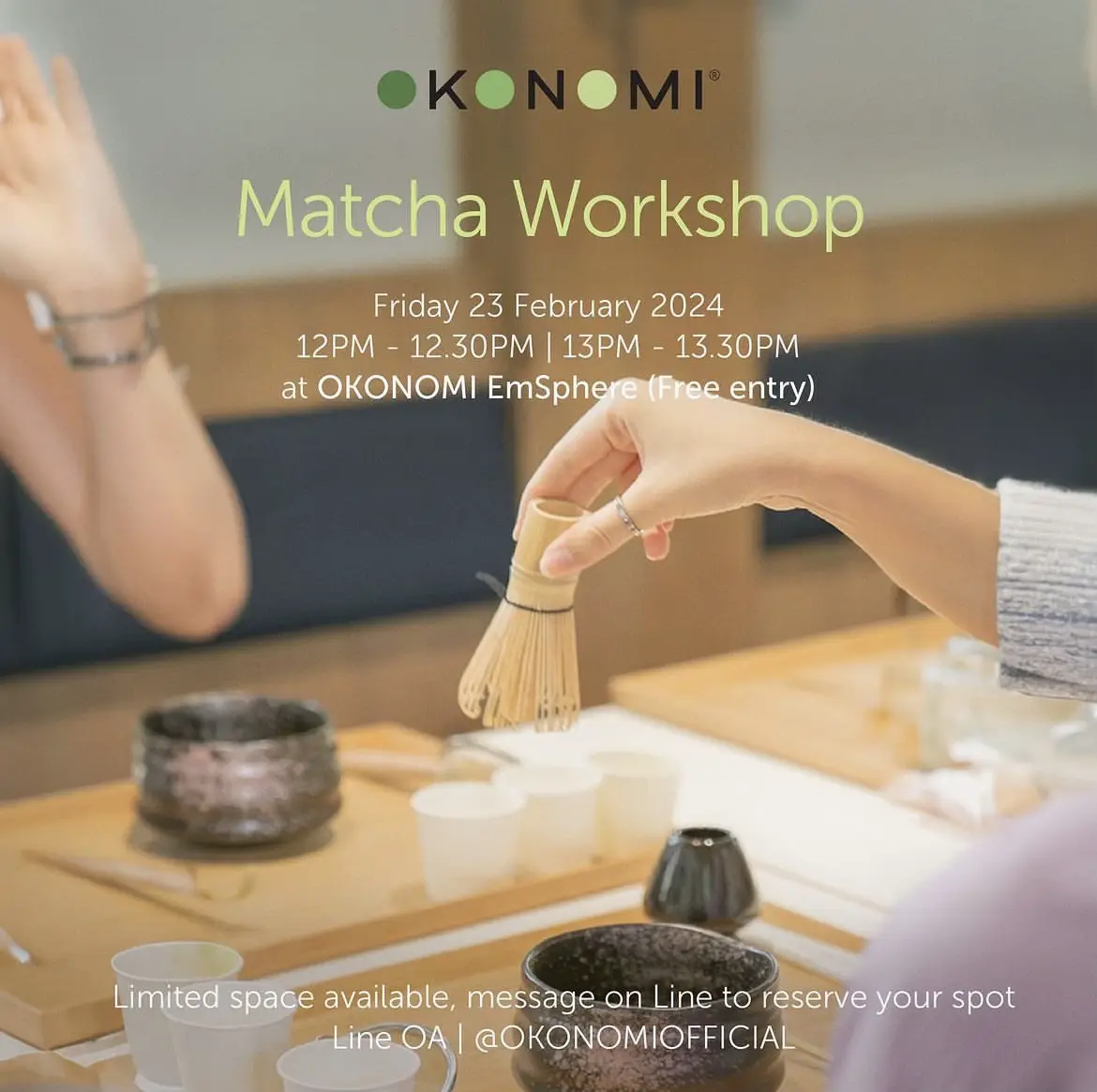 เรียนฟรี Matcha Workshop OKONOMI 🍵 | แกลเลอรีที่โพสต์โดย SAWITTA | Lemon8