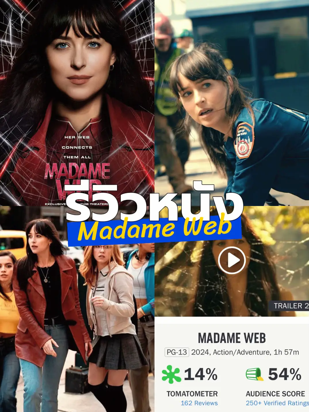 Madame Web | หนังแอคชั่นที่ดูแล้วตั้งคำถามว่า จะสู้กี่โมง? | แกลเลอรีที่โพสต์โดย memo box | Lemon8