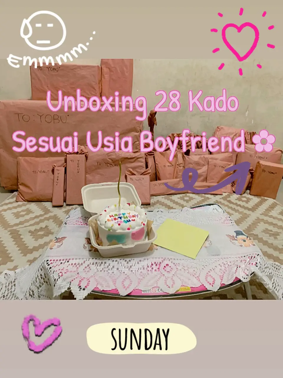 Unboxing 28 Kado Sesuai Usia Boyfriend 😍🥰🫶🏻🤍 | Video dipublikasikan oleh Riska Azhar | Lemon8