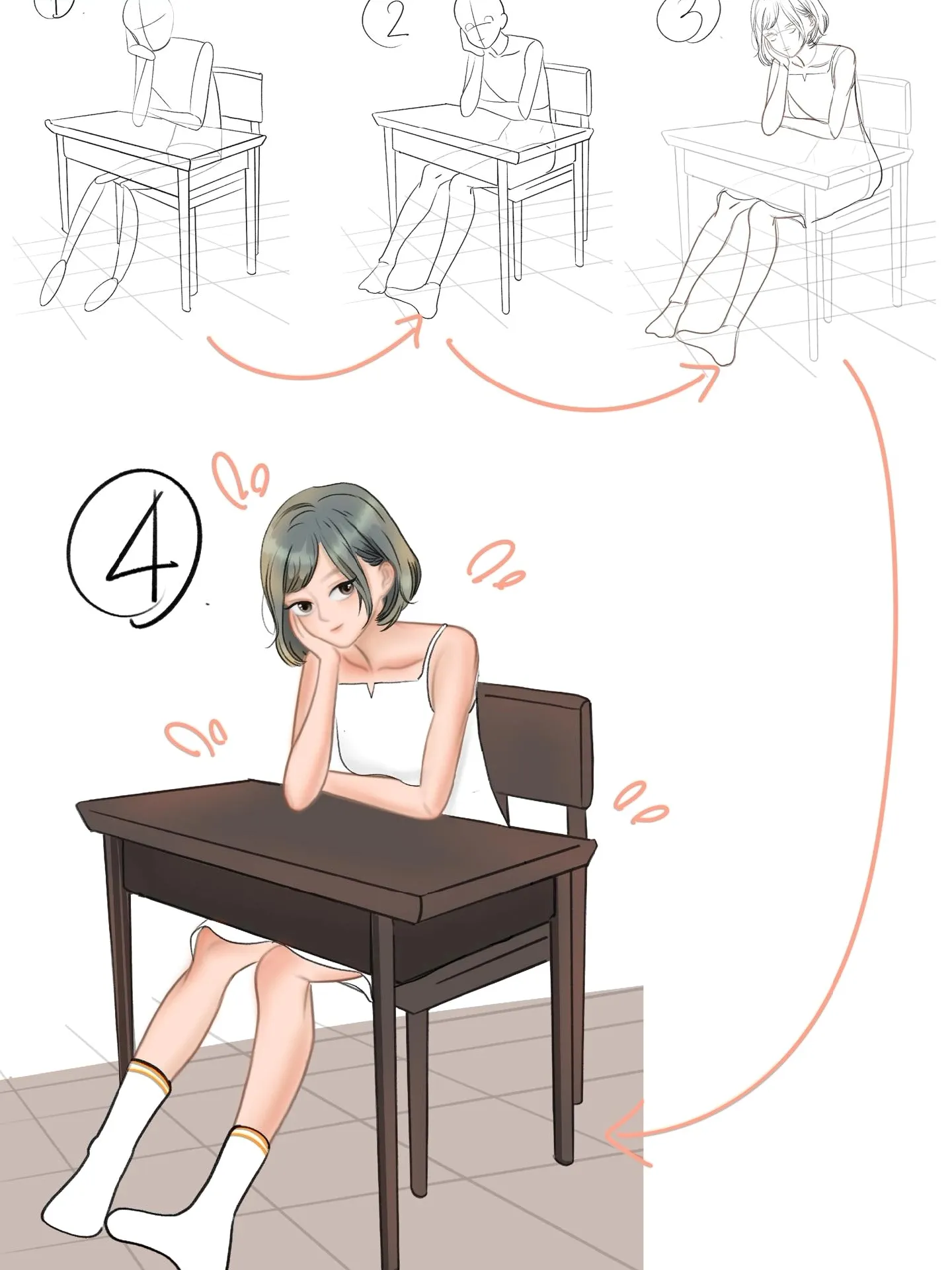 How to draw people sitting at the school table? | Gallery posted by ...