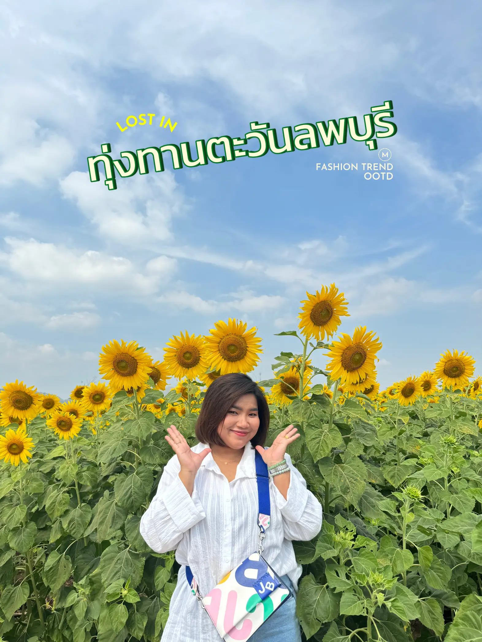 พาเที่ยวทุ่งทานตะวันลพบุรีกันคร่าสาวๆ🌻 | แกลเลอรีที่โพสต์โดย Moona Pinyupa | Lemon8