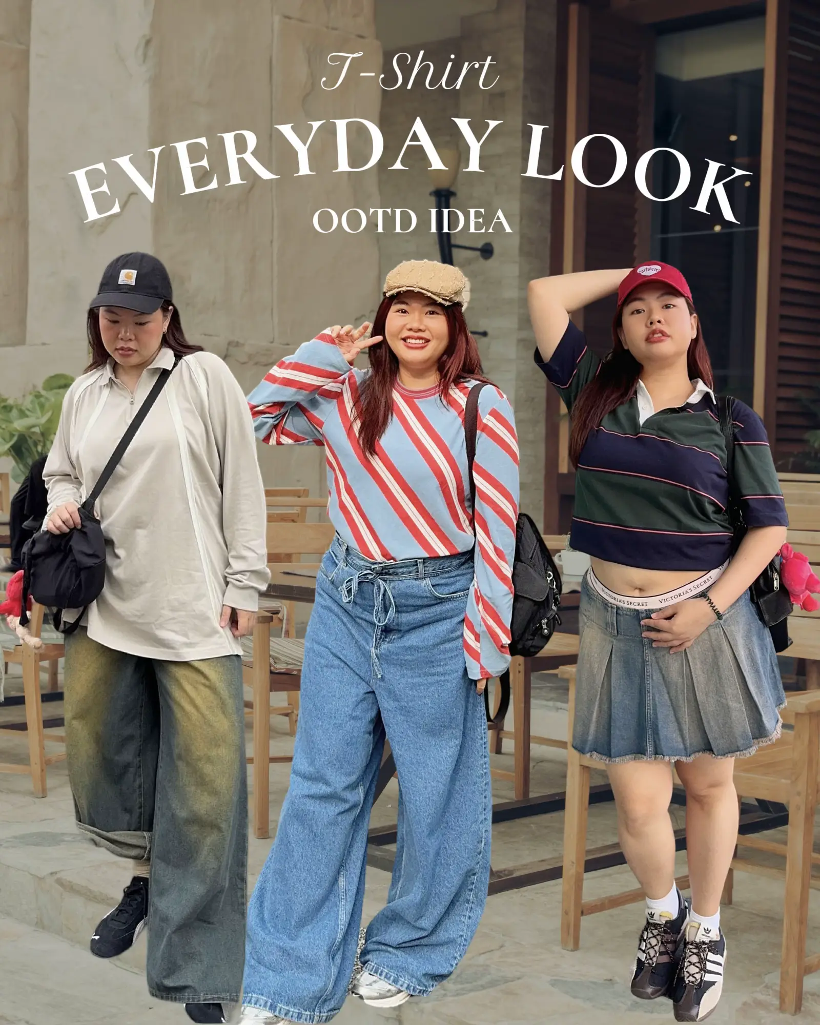 EVERYDAY LOOK 3 ชิ้น เสื้อยืด ยีนส์ หมวก ราคาไม่แพงก็ปังได้ | แกลเลอรีที่โพสต์โดย IG: theplearn ...