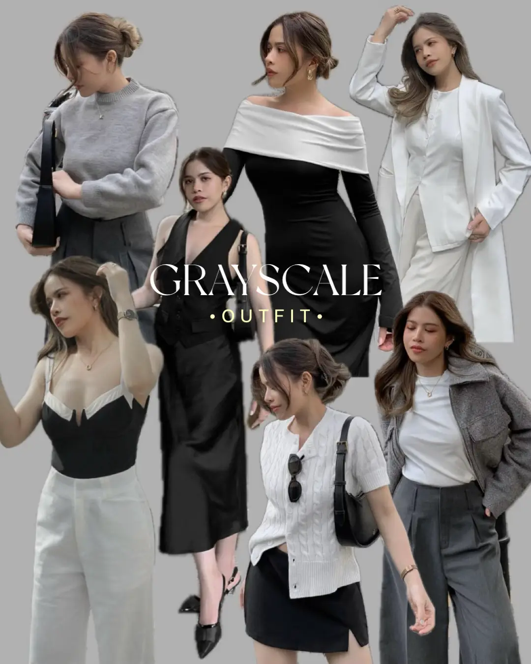 Grayscale Outfit | แต่งตัวโทน ขาว-เทา-ดำ 🩶 | แกลเลอรีที่โพสต์โดย Tisha ...