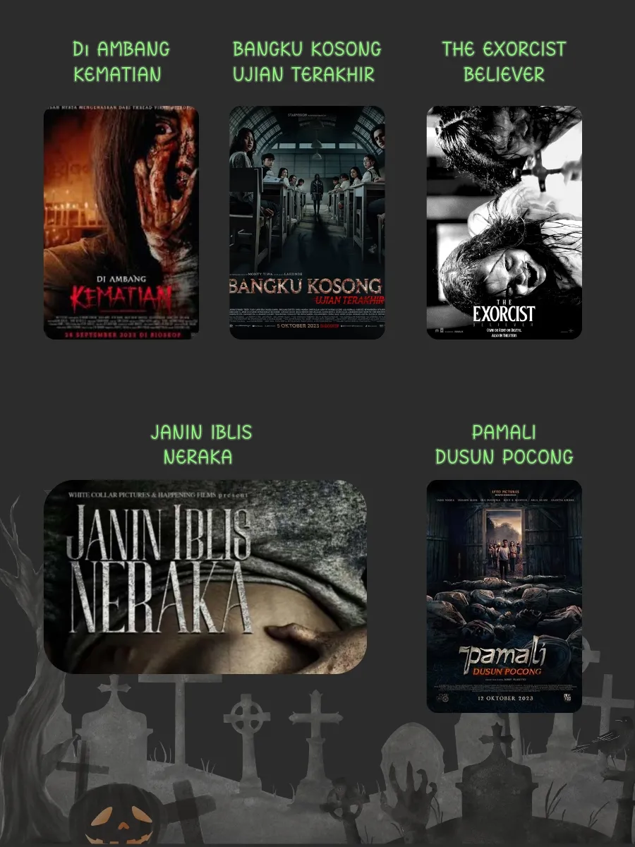 REKOMENDASI FILM HOROR TERBARU 2023 | Galeri diposting oleh alesyaabriella | Lemon8