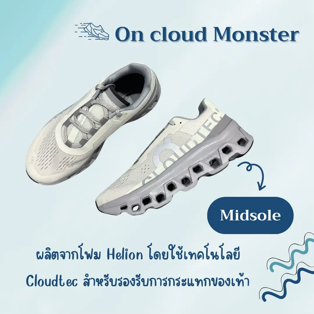รีวิว On cloud Monster 👟 | แกลเลอรีที่โพสต์โดย Kanokkorn T. | Lemon8