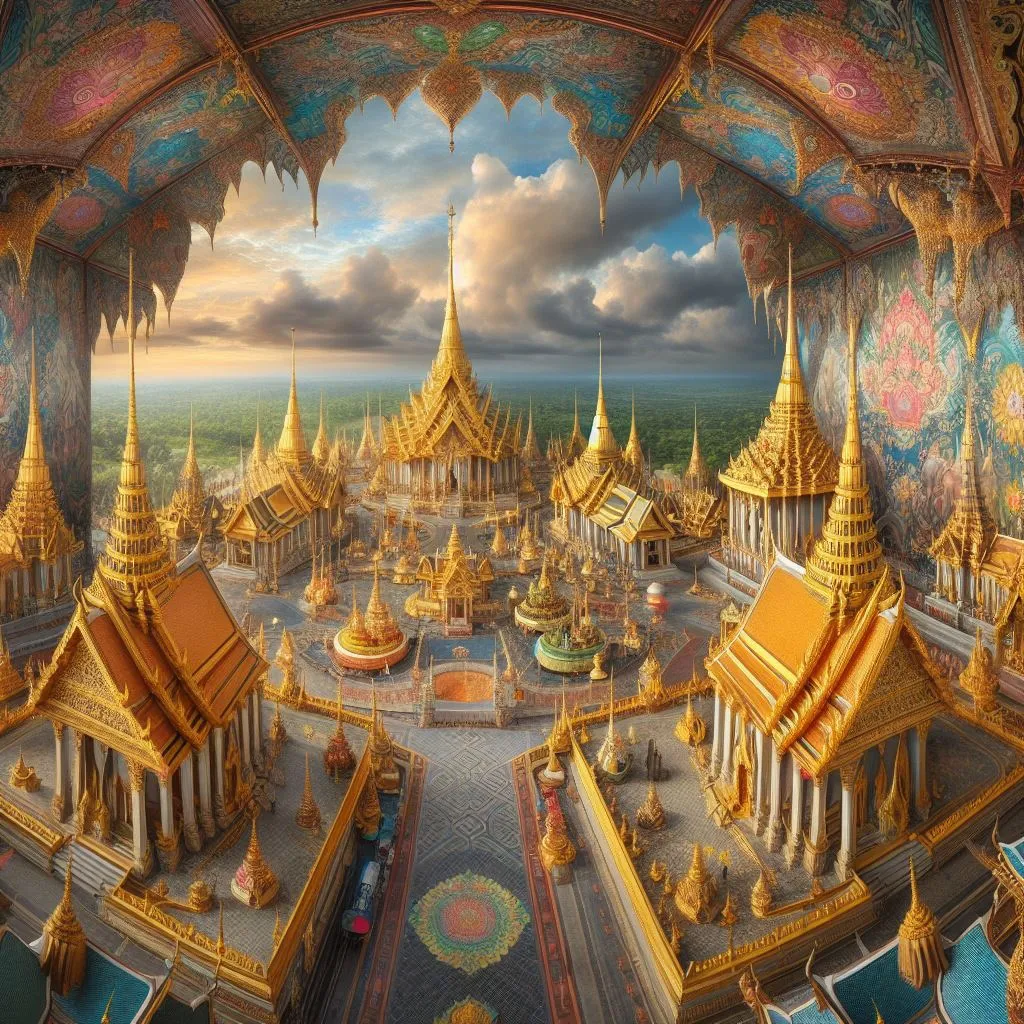 สถาปัตยกรรมลายไทยจากAI | แกลเลอรีที่โพสต์โดย Wasin rustic | Lemon8