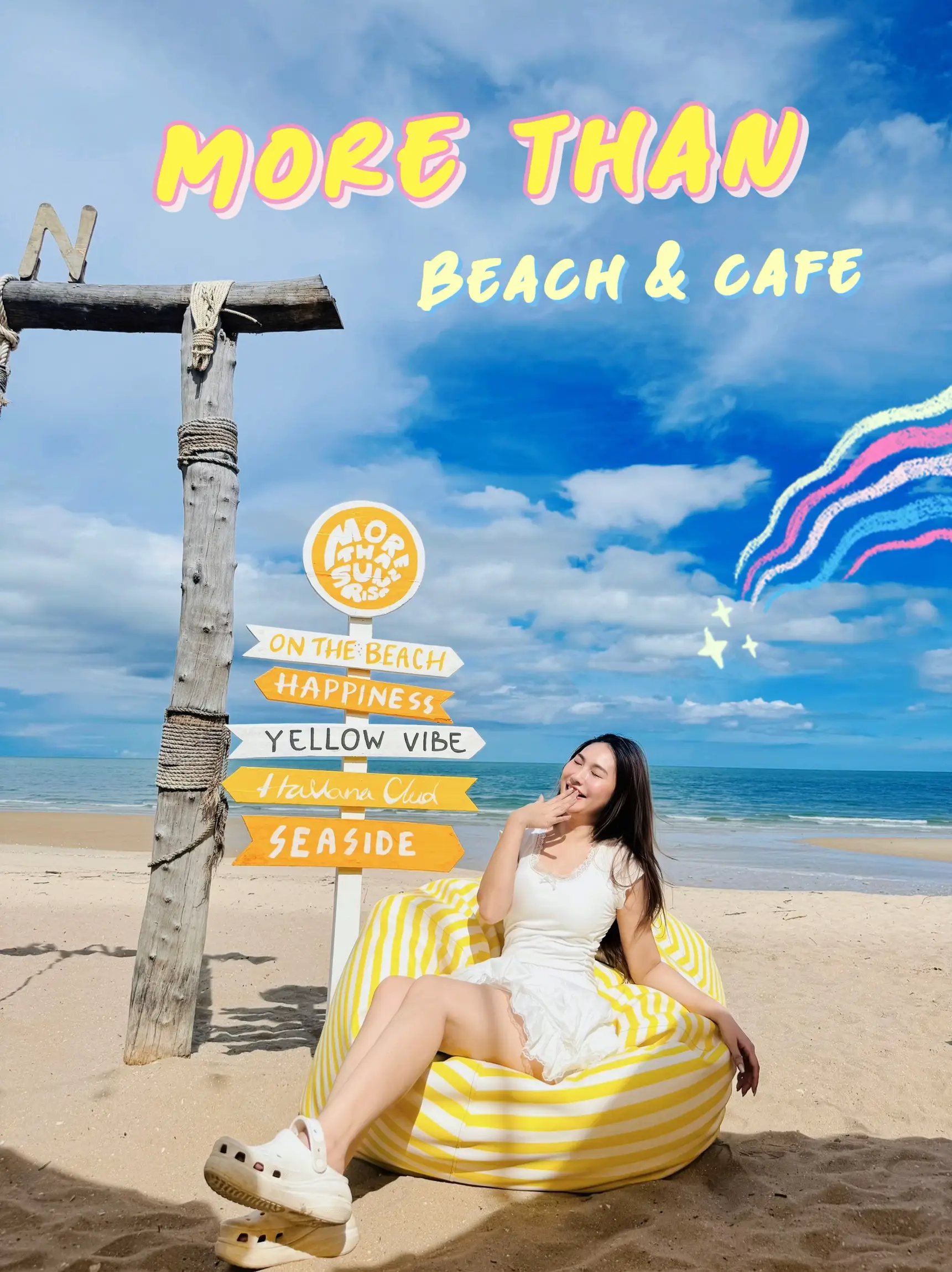 คาเฟ่น้อนเป็ดสุดคิ้วท์ 💛 More Than beach & cafe 🏝 @ชะอำ 🌴 | แกลเลอรีที่โพสต์โดย Jubby jub | Lemon8