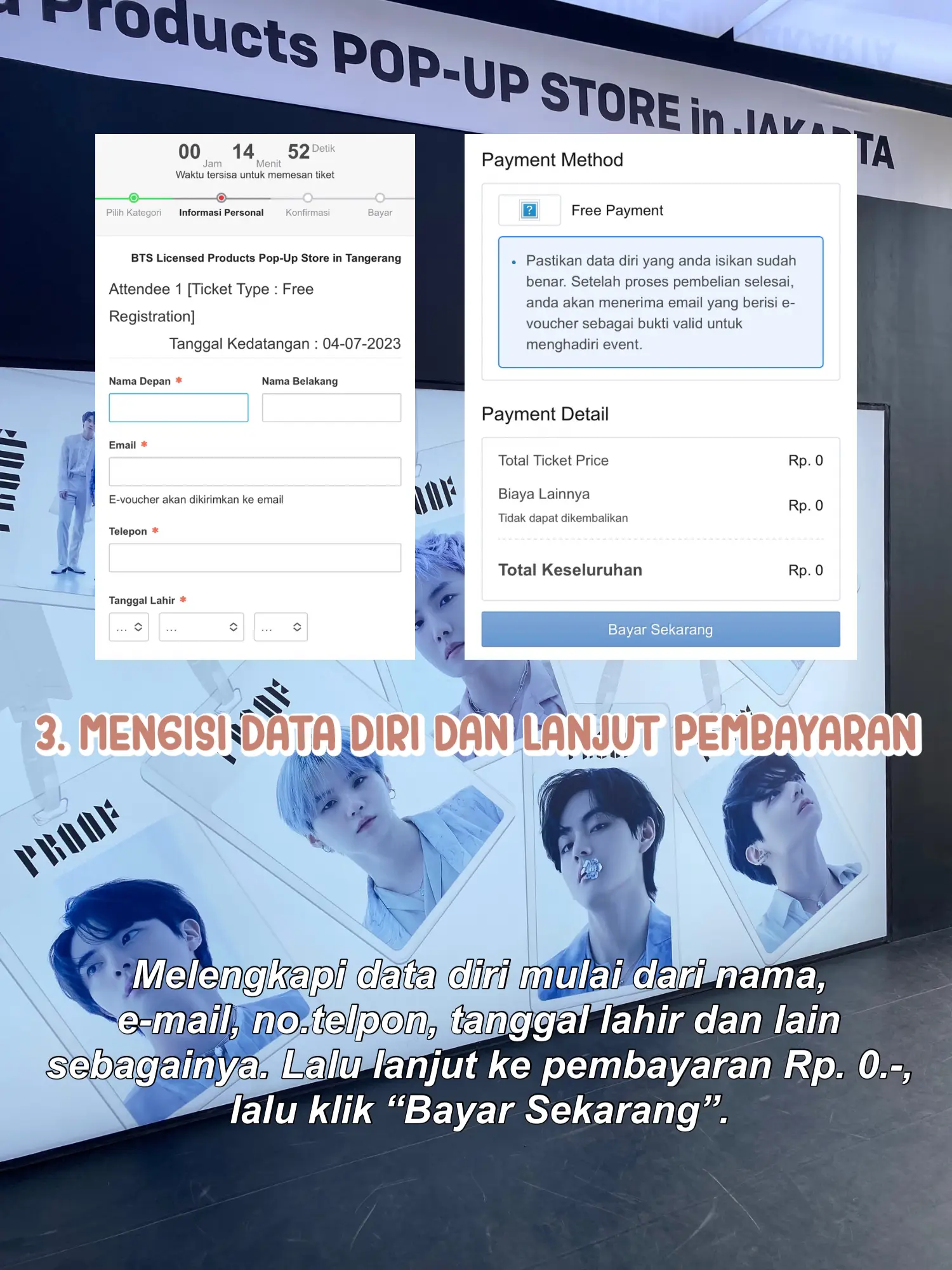 Tutorial: Masuk ke BTS Licensed Pop Up Store🛒🎟️ | Galeri diposting oleh shafanabilah | Lemon8