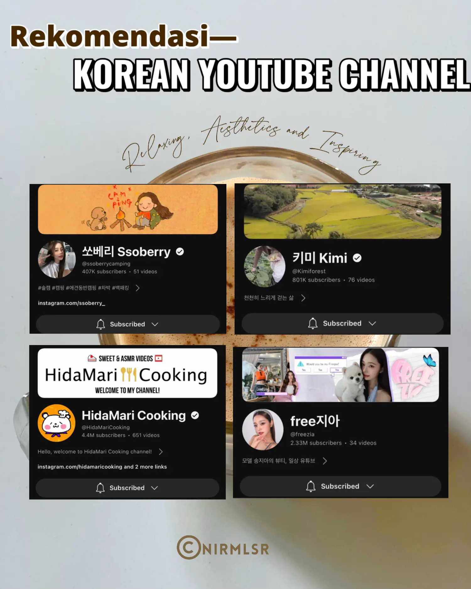 KOREAN YOUTUBE CHANNEL— Aesthetic & Inspiring ️ | Galeri diposting oleh nirmala | Lemon8