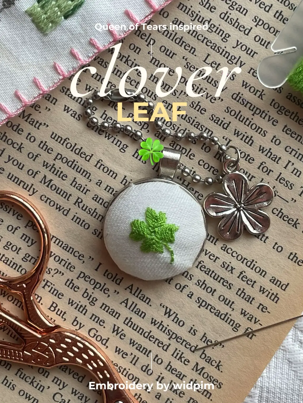How to ปักใบ clover ทำเป็นพวงกุญแจ 🍀 | วิดีโอที่เผยแพร่โดย widpim | Lemon8