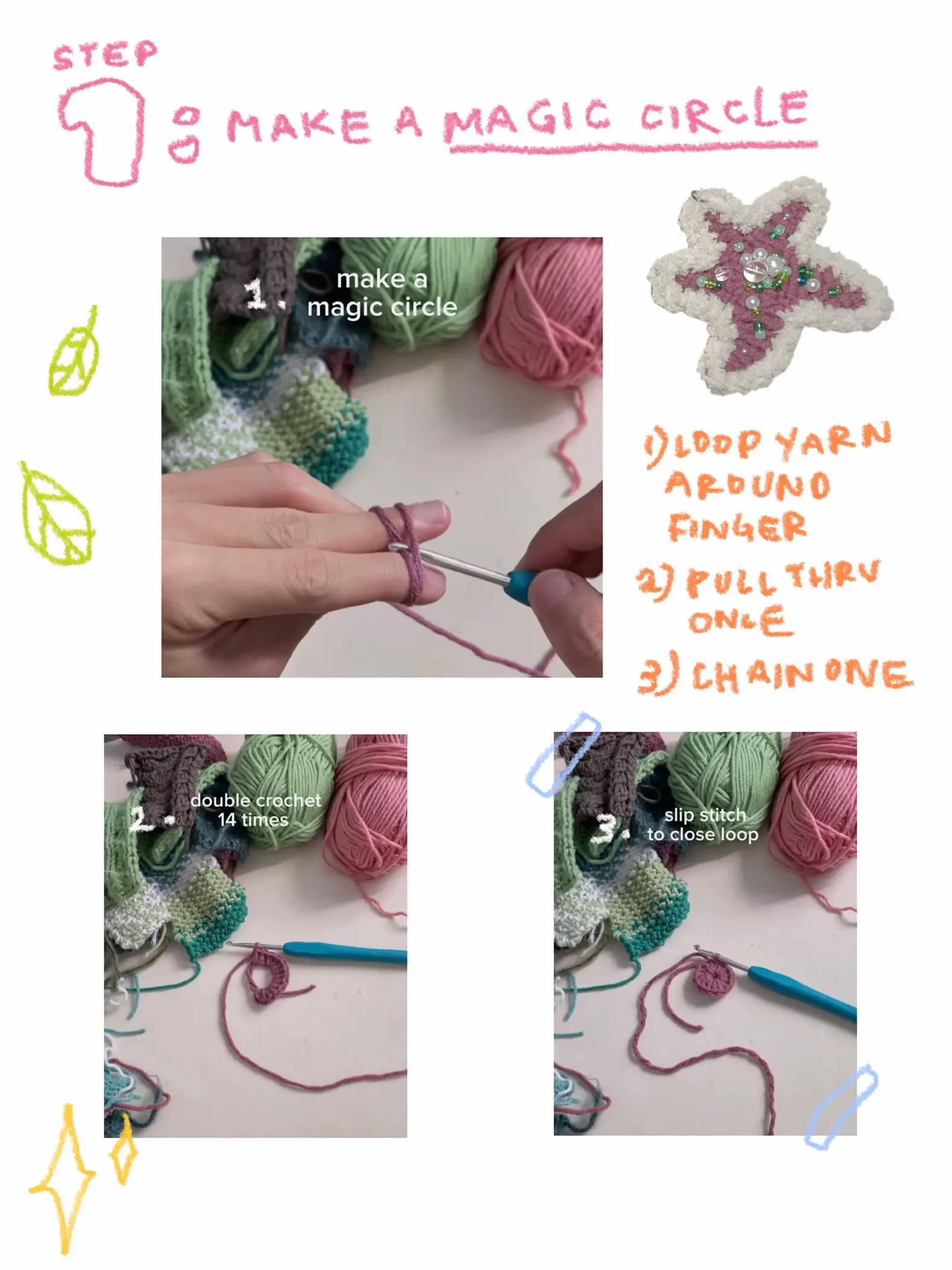 how to crochet fluffy star keychains 🍥💌 | Gallery posted by cloudcalm ...
