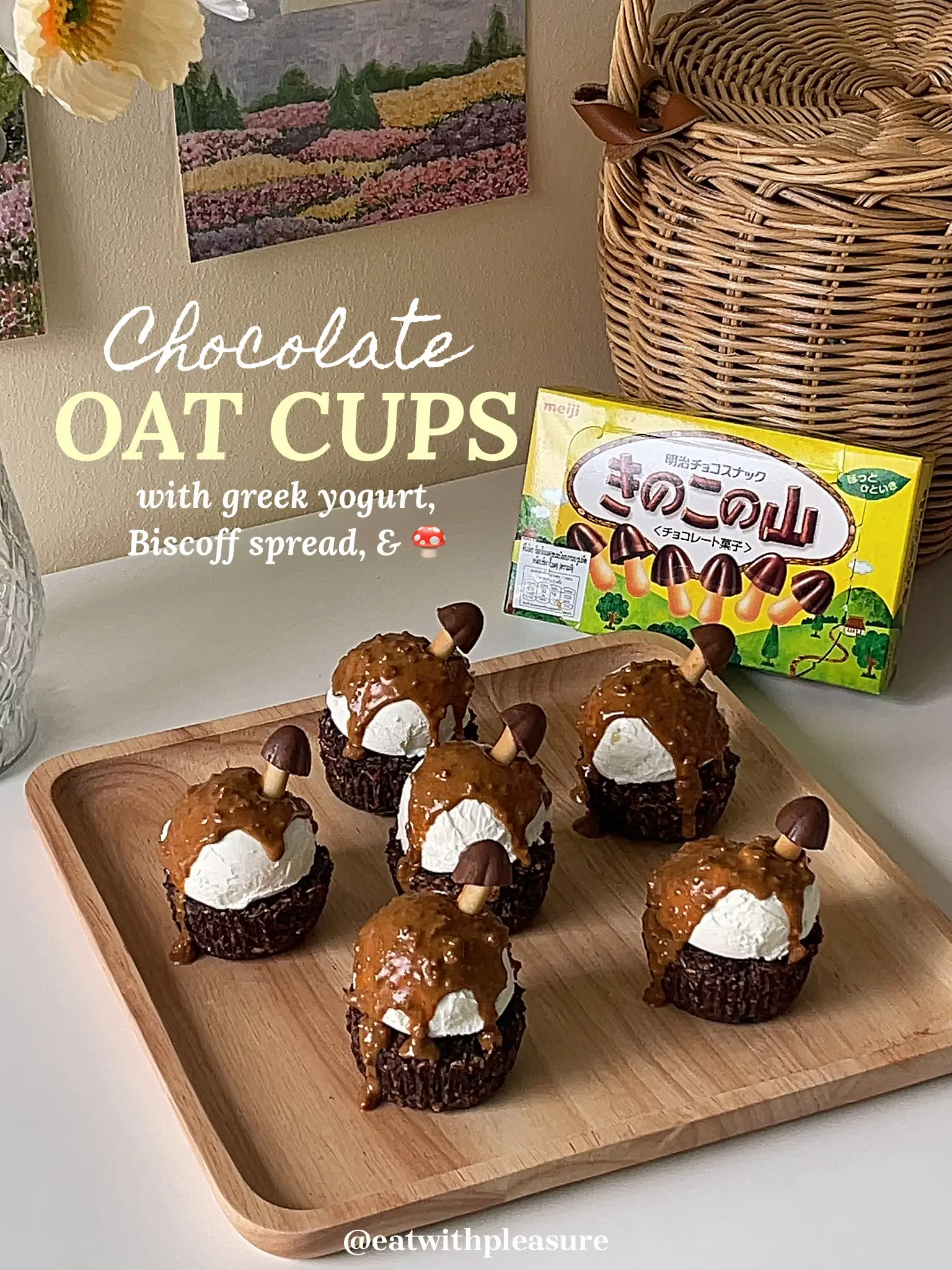 Cuteness overload: oatmeal cups 🍫🍄🧁 | วิดีโอที่เผยแพร่โดย eatwithpleasure | Lemon8