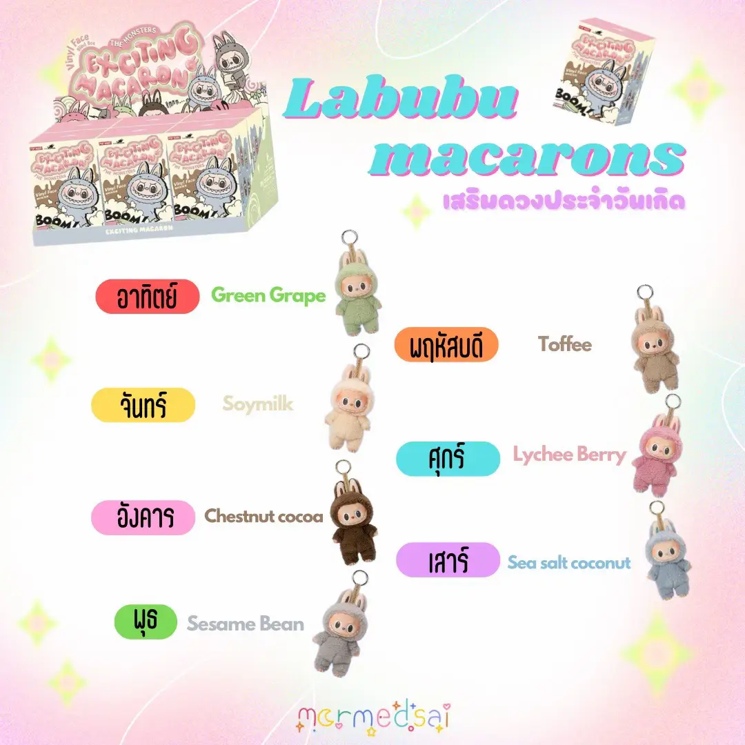 Labubu Macaron สีเสริมดวงประจำวันเกิด | แกลเลอรีที่โพสต์โดย Mormedsai ...