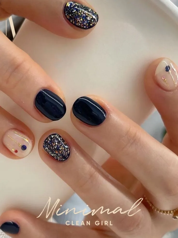 Blue short nail | แกลเลอรีที่โพสต์โดย สุ7896_98♾️ | Lemon8