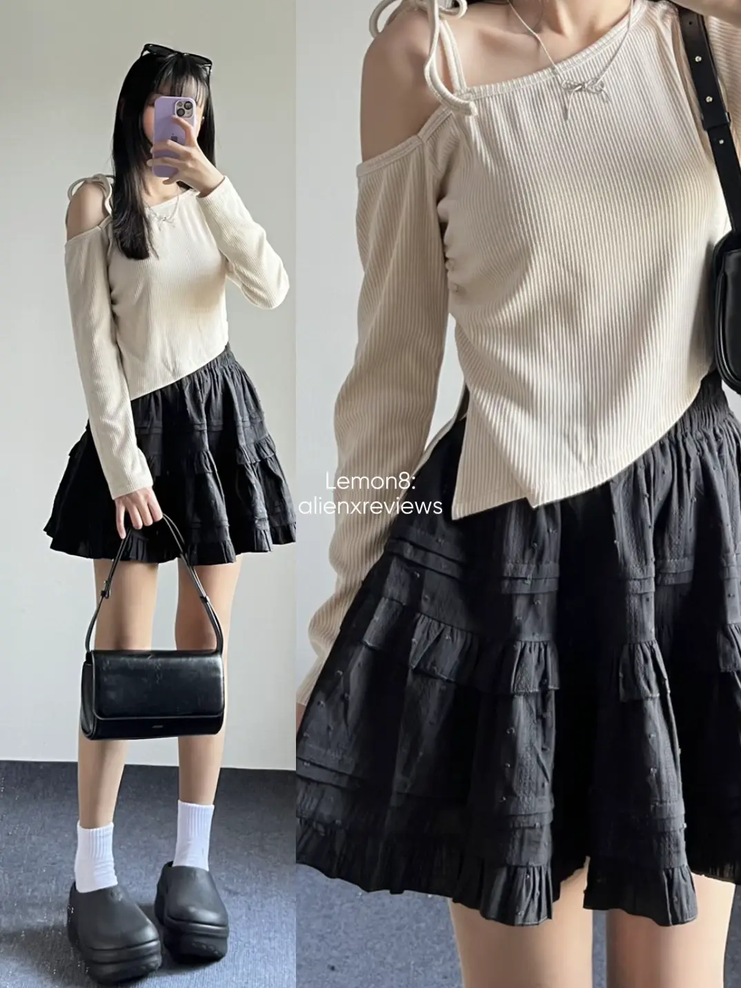 OOTD w/ กระโปรงสีขาว 🤍🪽 แมทช์ง่ายได้หลายลุค | แกลเลอรีที่โพสต์โดย ae | Lemon8