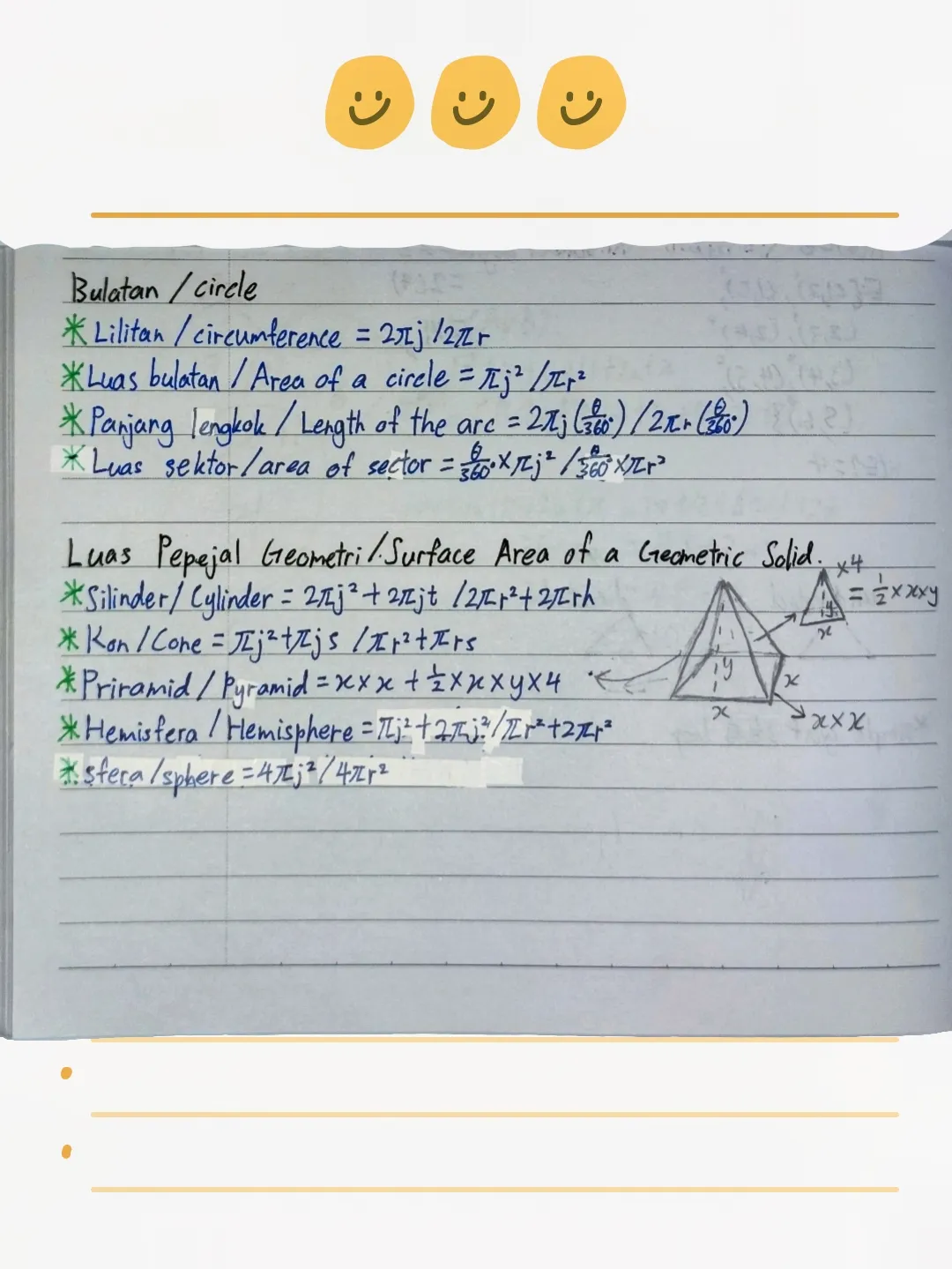 Math Formulas Form 1, 2, 3. Simple🤓☝️Malay/English | Galeri disiarkan ...