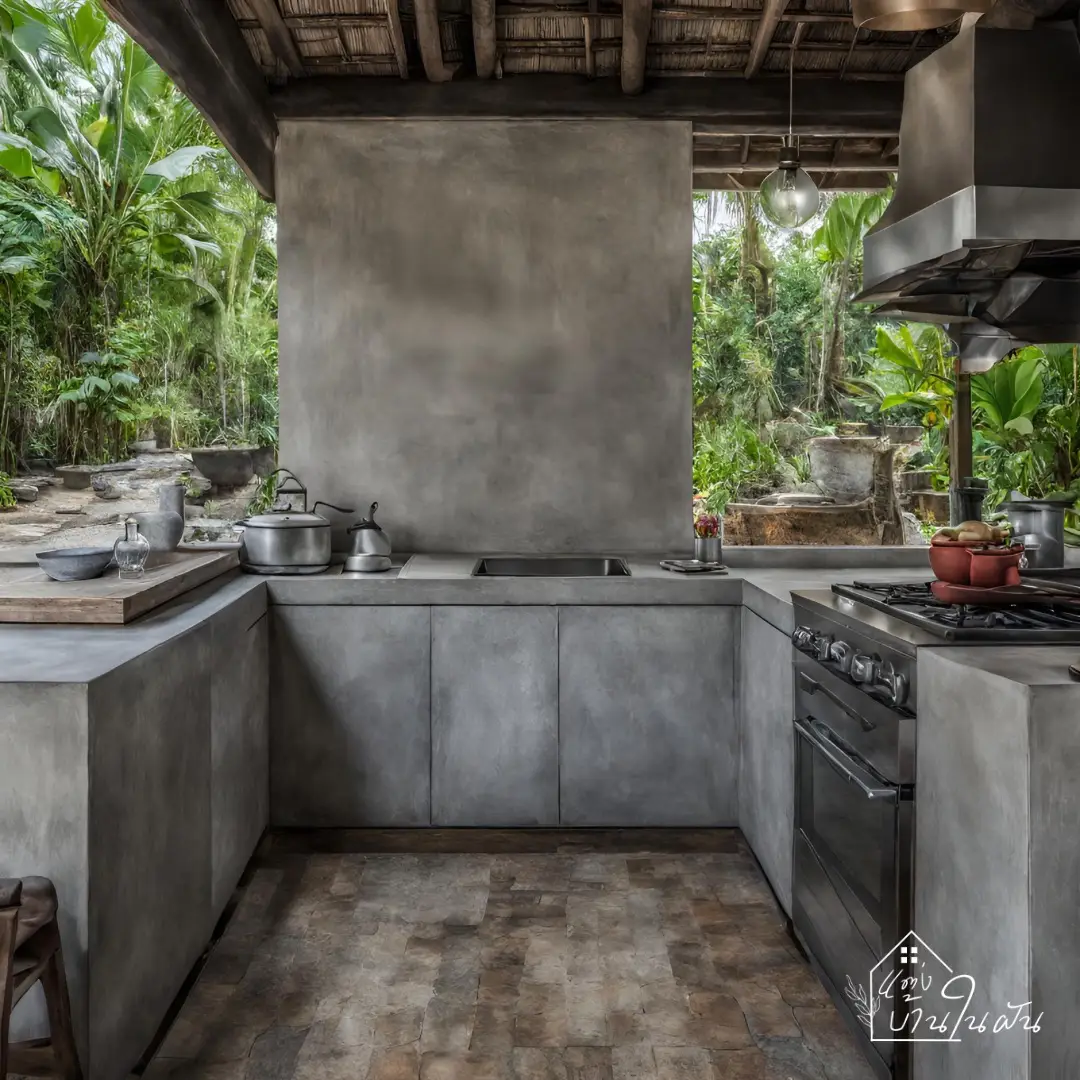 Share the idea of decorating a cement kitchen, Thai kitchen | Gallery ...