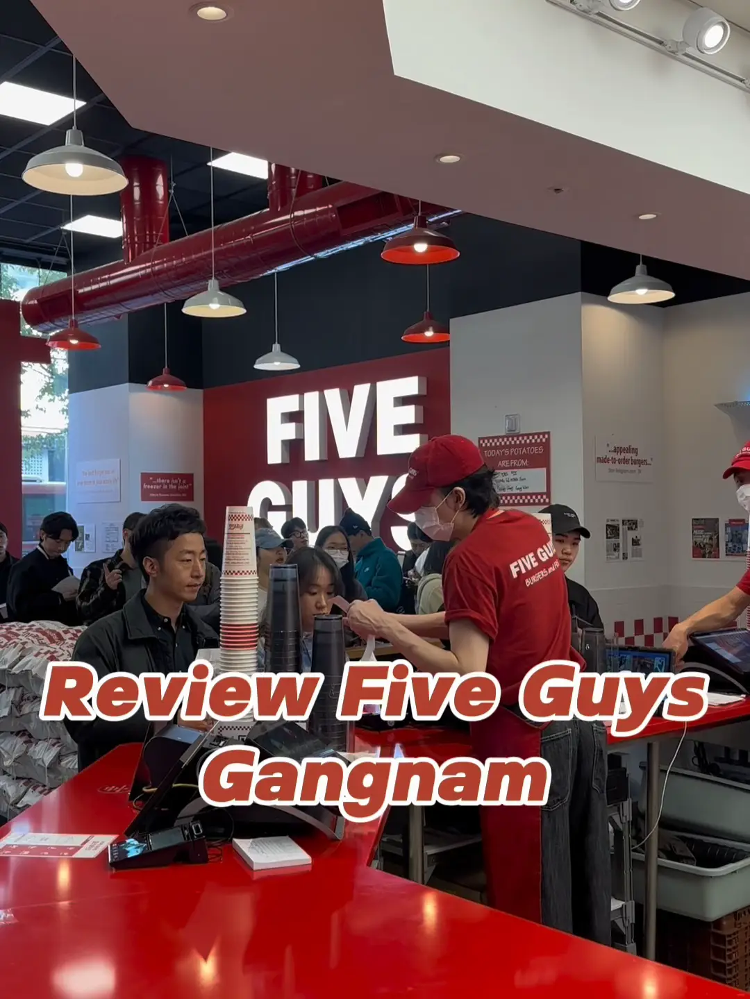 アメリカンバーガーレビューフェイマスファイブガイズ韓国初出店 🍔 | Toey Chayanan の投稿動画 | Lemon8