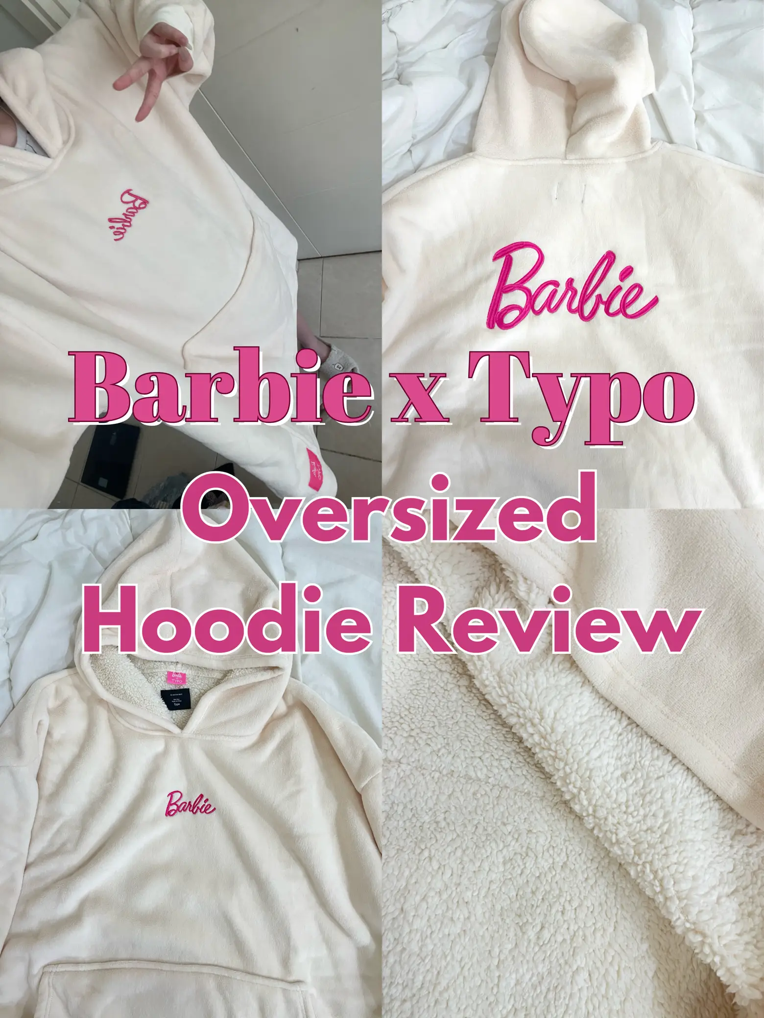 BARBIE X TYPO OVERSIZED HOODIE REVIEW 💗💗 | แกลเลอรีที่โพสต์โดย kathleen ...