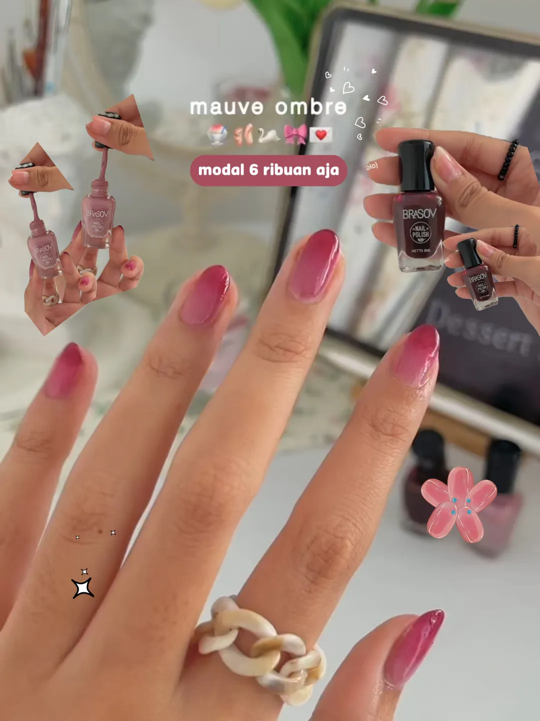 Mauve Ombre Nail Ideas 🍧 modal 6 ribuan aja😍💅 | Galeri diposting oleh ...