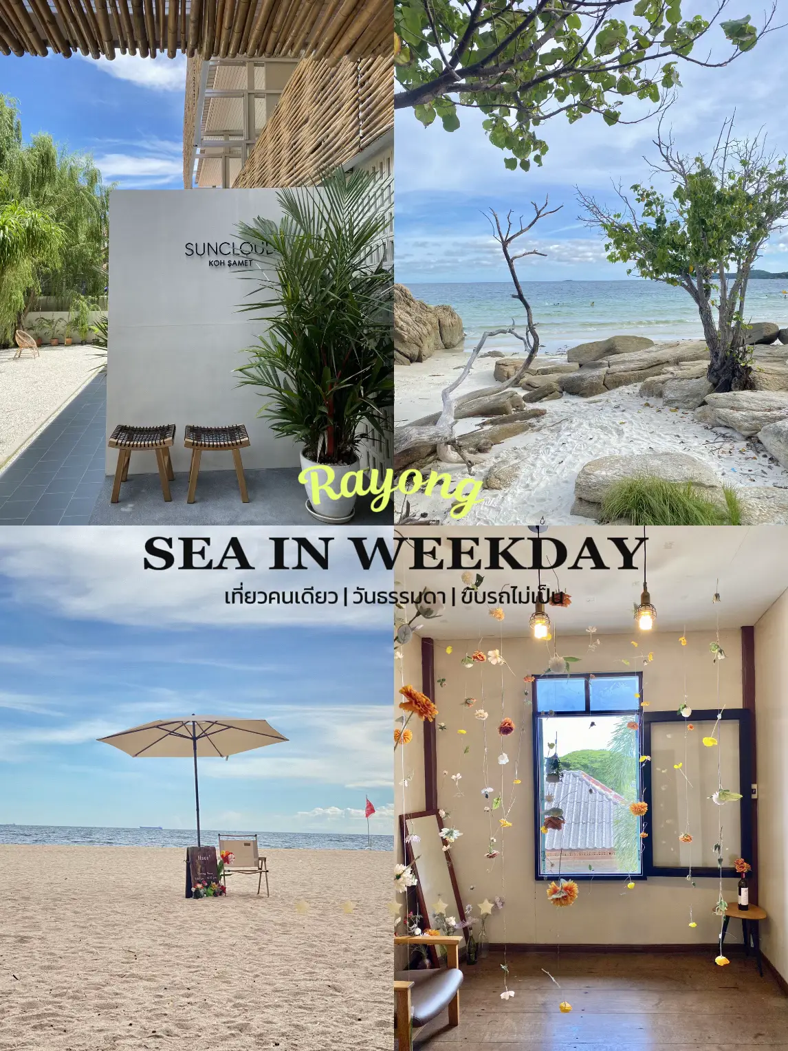 ไปคนเดียวระยอง🌴เกาะเสม็ด,หาดแหลมเจริญ,ย่านยมจินดา🥀 | แกลเลอรีที่โพสต์โดย matt | Lemon8